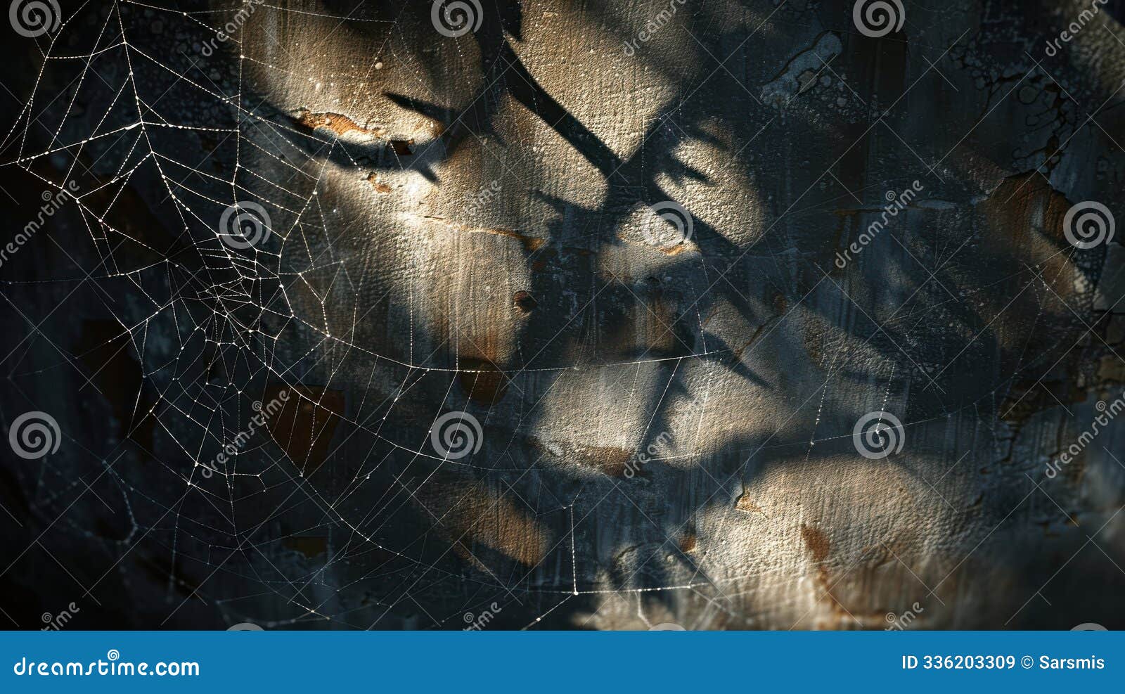 A Spider Web Is Cast In Shadow On A Wall Royalty-Free Stock Photo ...