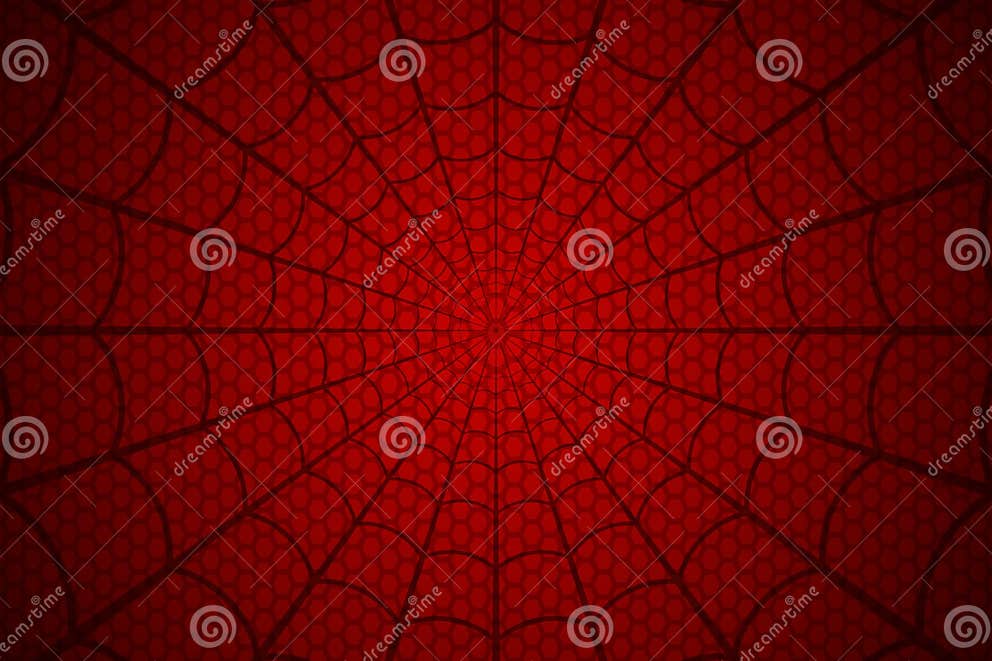 Spider Web. Cobweb on Red Background. Vector Illustration Stock Vector ...