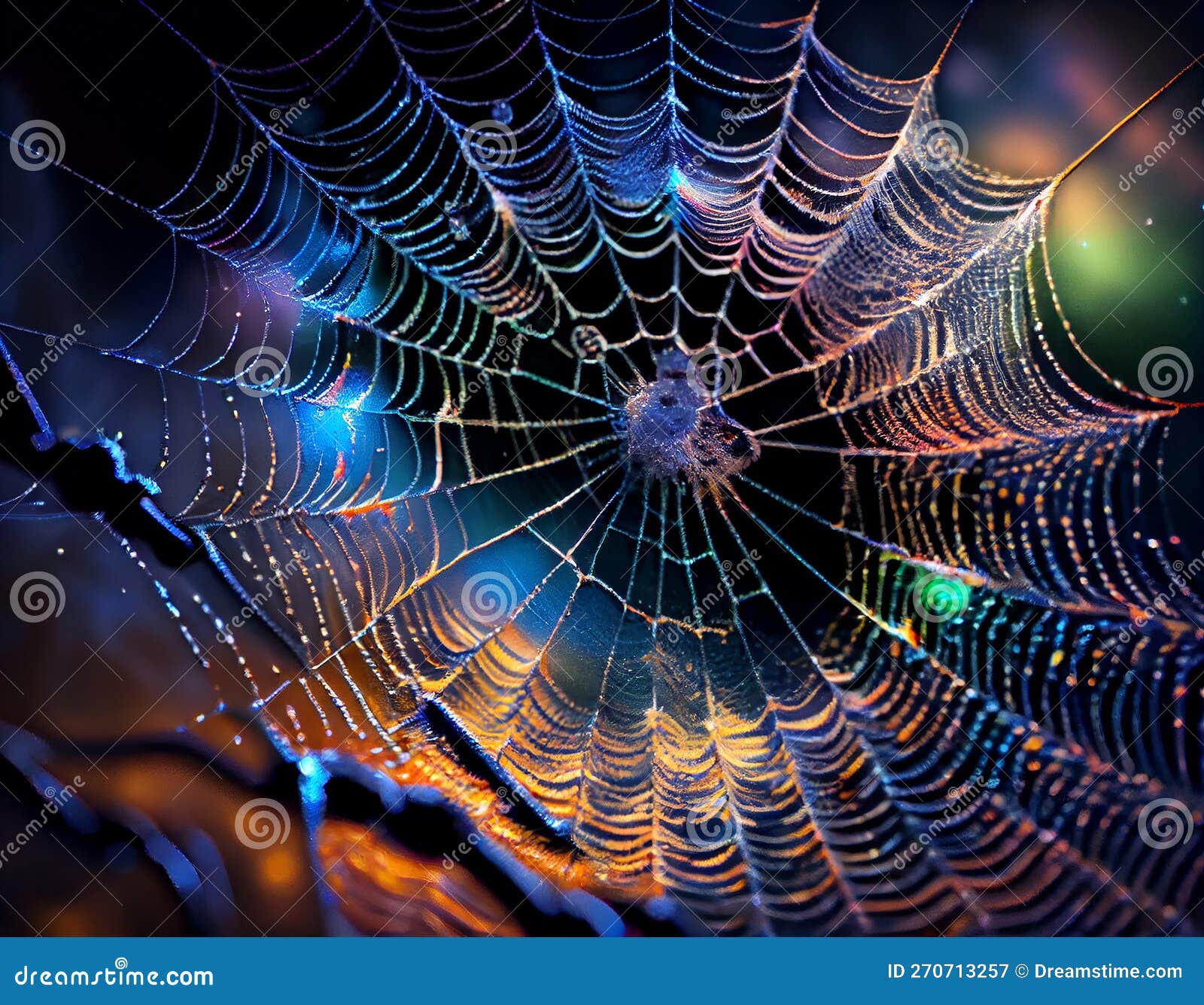 Spider Web Colorful, Generative AI Stock Illustration - Illustration of ...