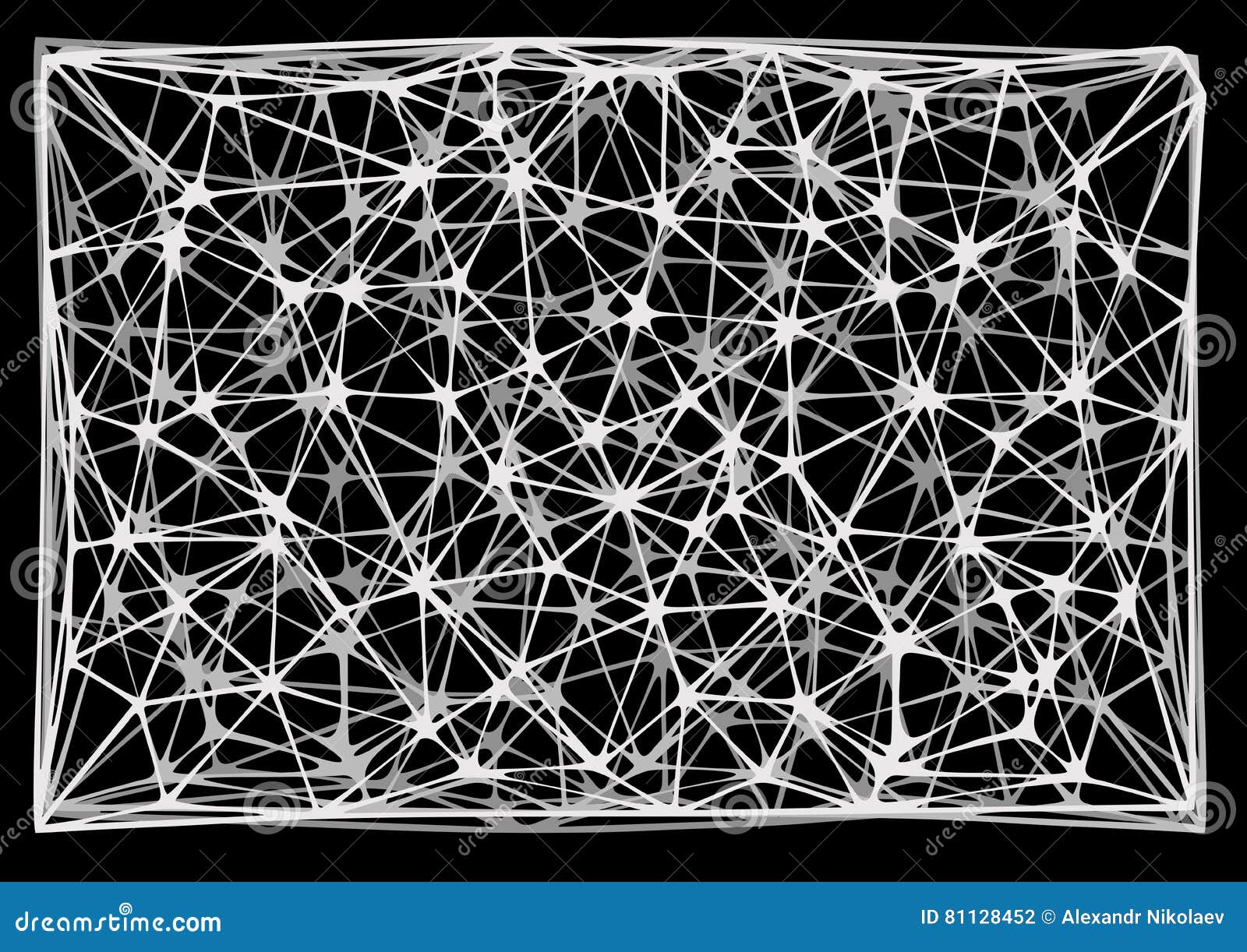 Spider Web. Connected White Lines on Black Background Stock Vector ...