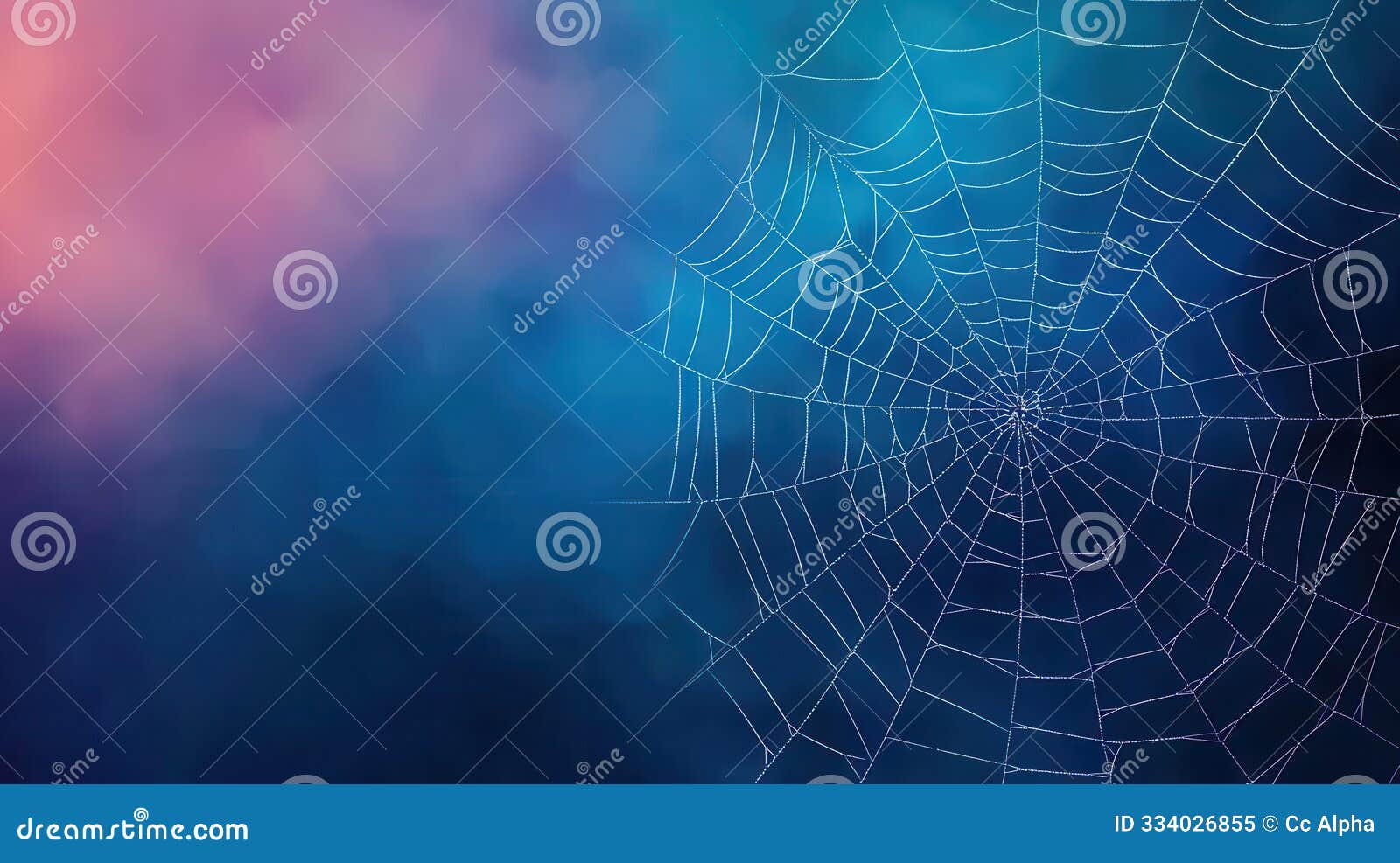 Spider Web, Delicate Strands, Caught in Moonlight, Watercolor Style ...