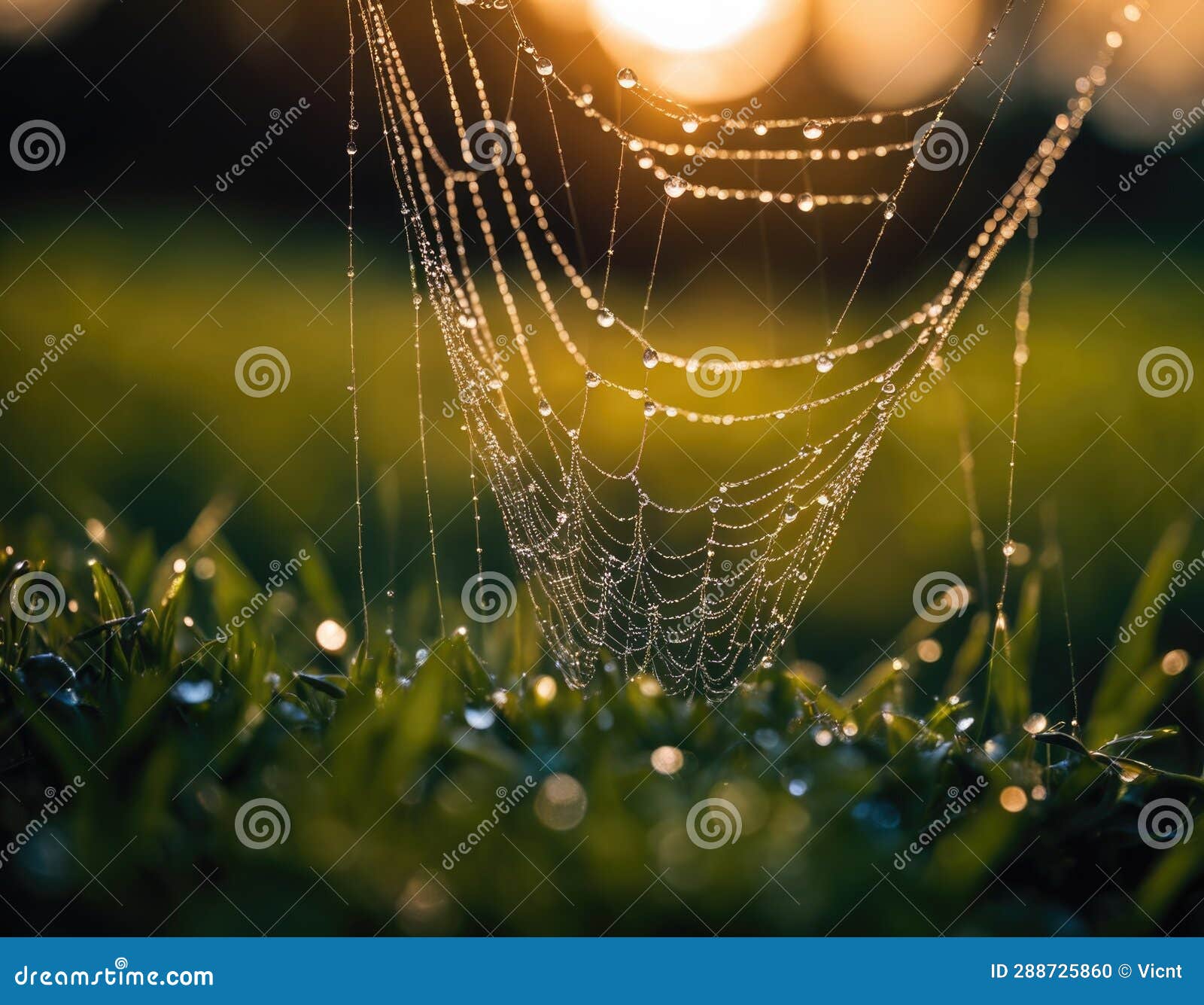 Spider web in dew drops. stock illustration. Illustration of closeup ...
