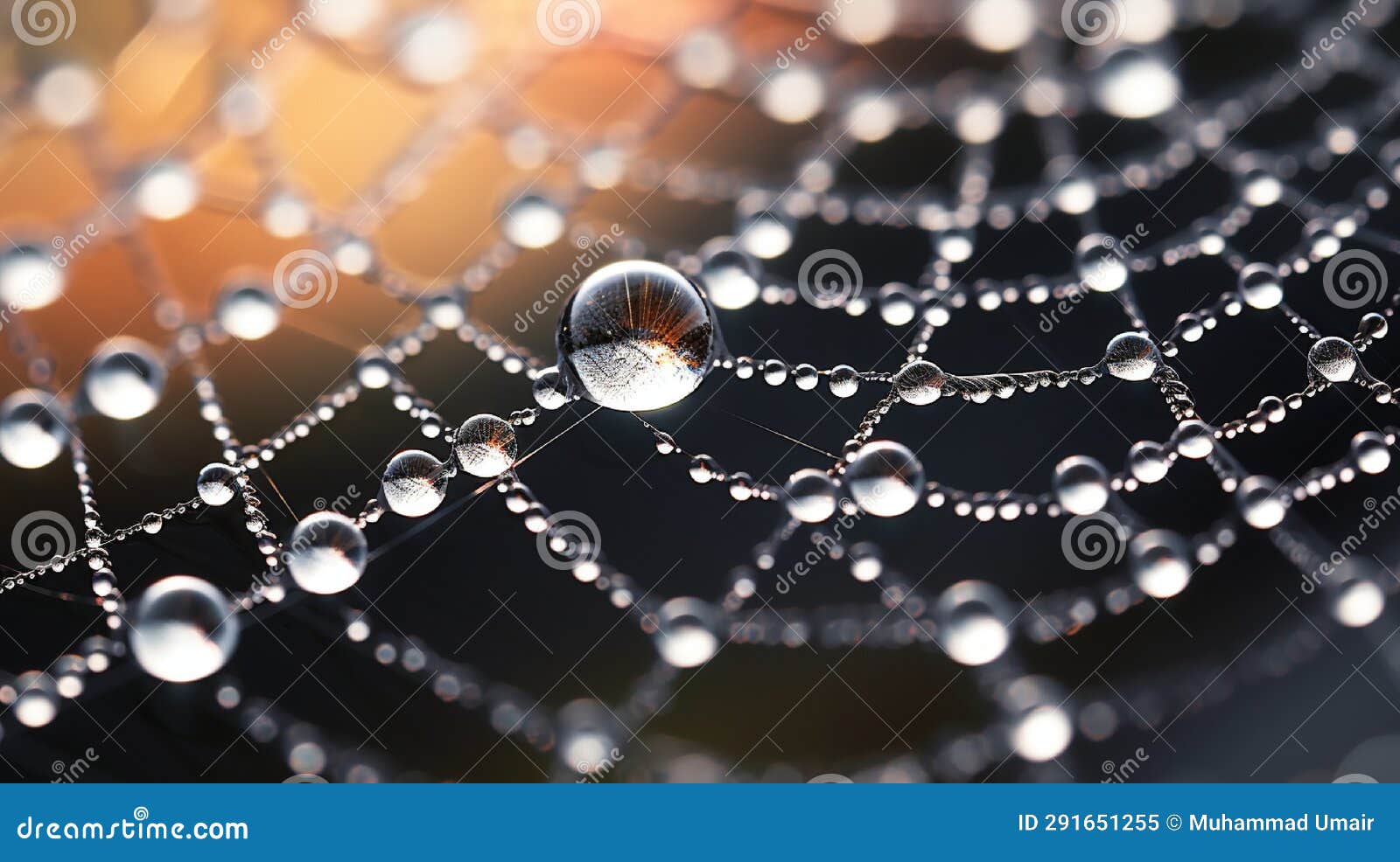 Spider Web with Due Drops Generated by AI Tool Stock Illustration ...