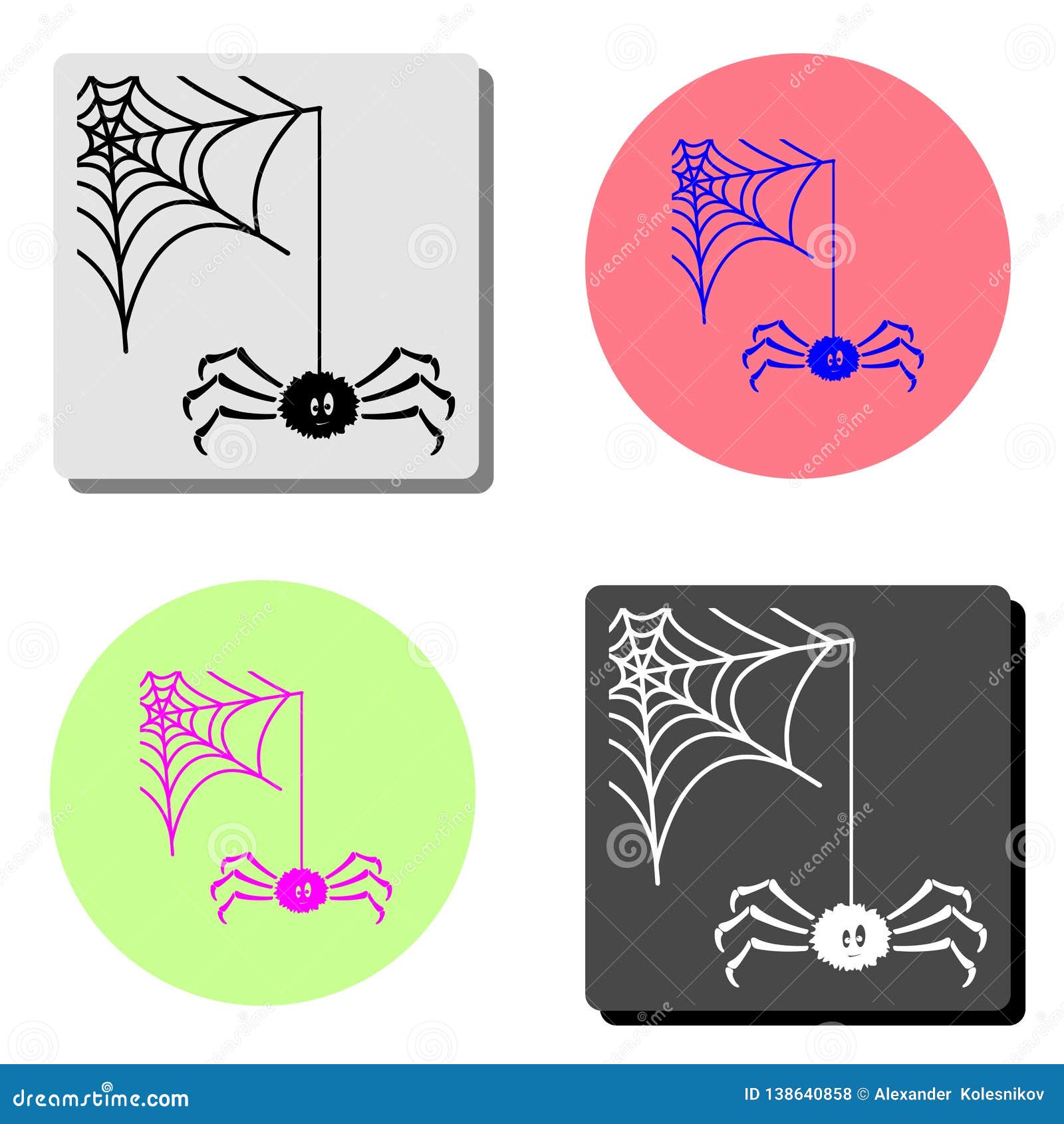 Spider Web. Flat Vector Icon Stock Vector - Illustration of graphic ...