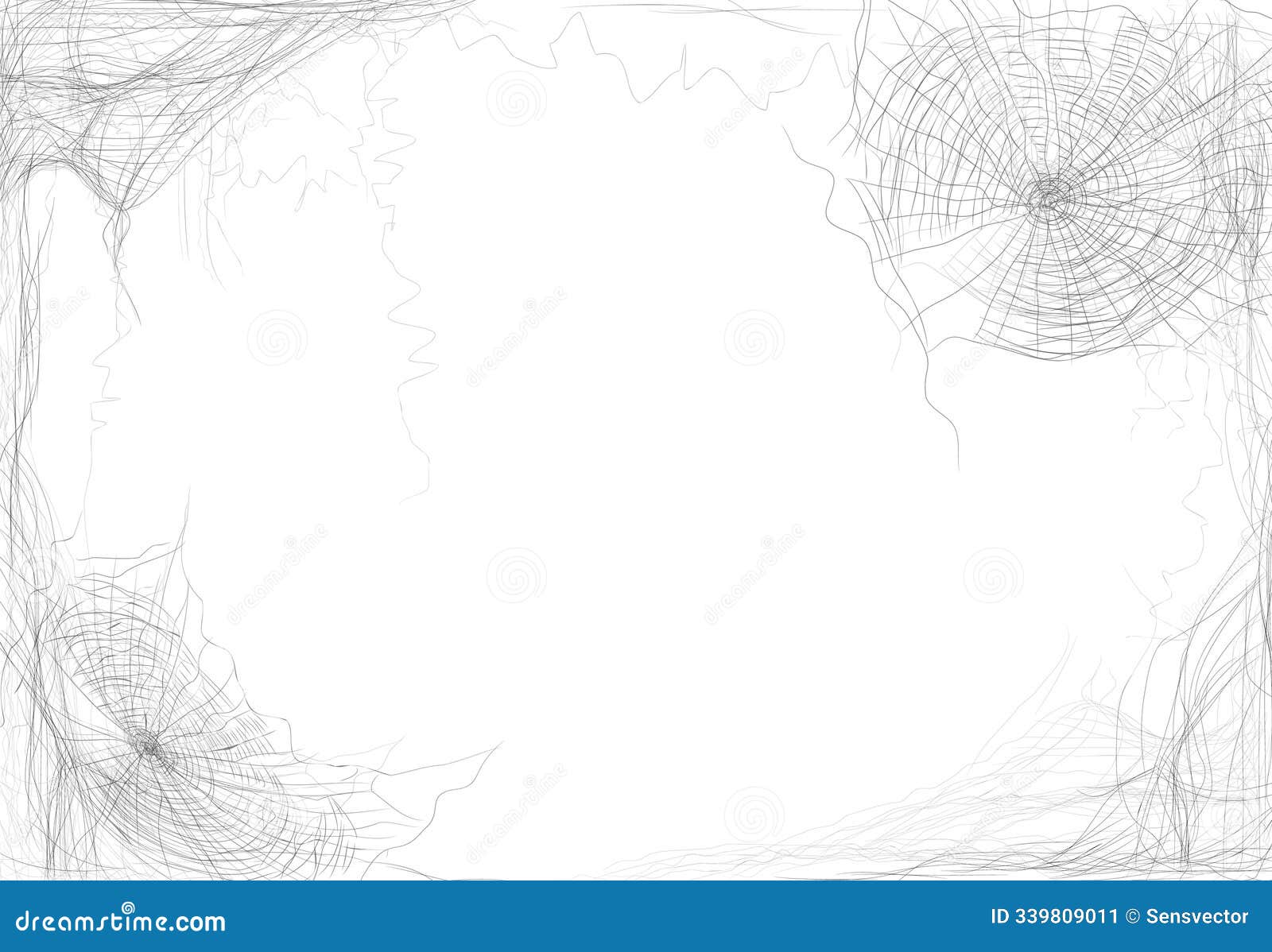 Spider Web Frame, Cobweb on Corners of Border Stock Vector ...