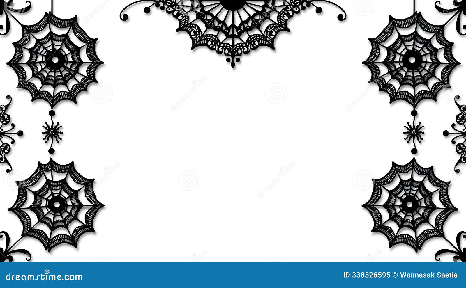Spider Web Frame on White Background. Vector Illustration for Halloween ...