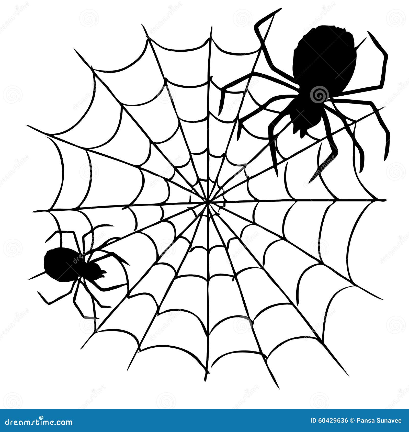 Spider and web stock vector. Illustration of halloween - 60429636