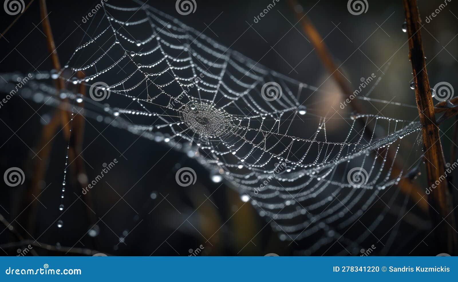 A Spider Web. Generative AI Stock Illustration - Illustration of ...