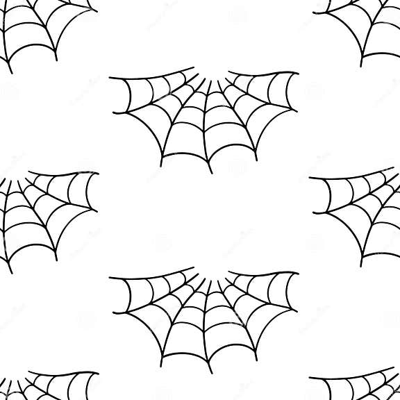 Spider Web Halloween Trap. Cobweb Seamless Pattern Stock Vector ...