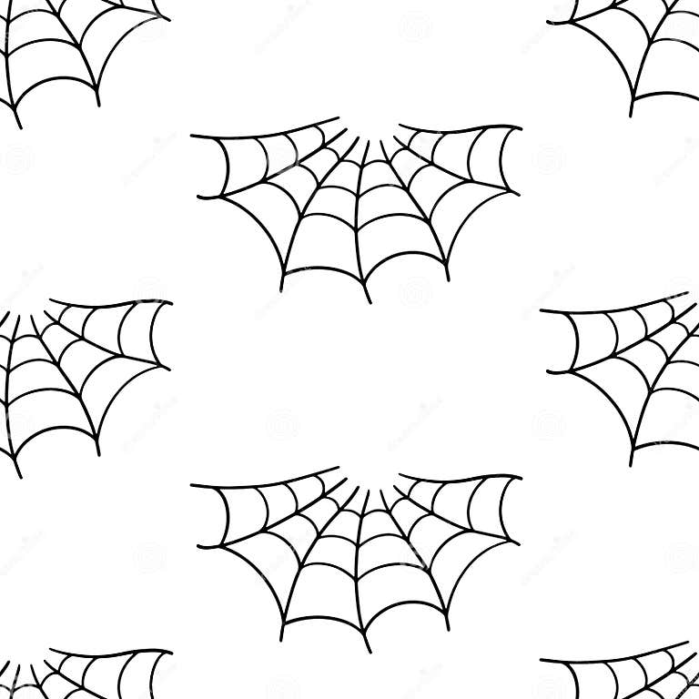 Spider Web Halloween Trap. Cobweb Seamless Pattern Stock Vector ...