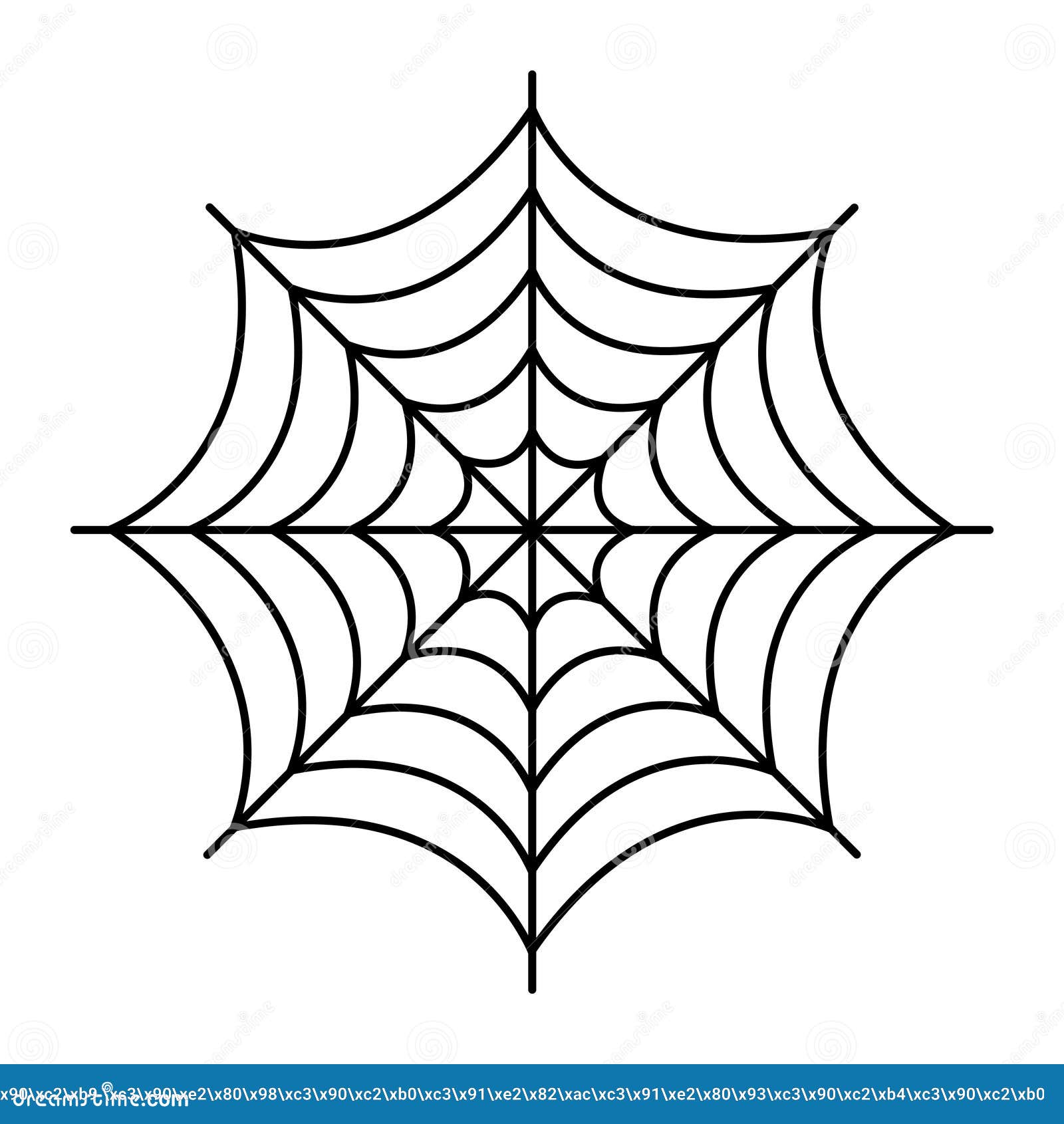 Spider Web. Halloween Hand Drawn Cobweb Stock Illustration ...