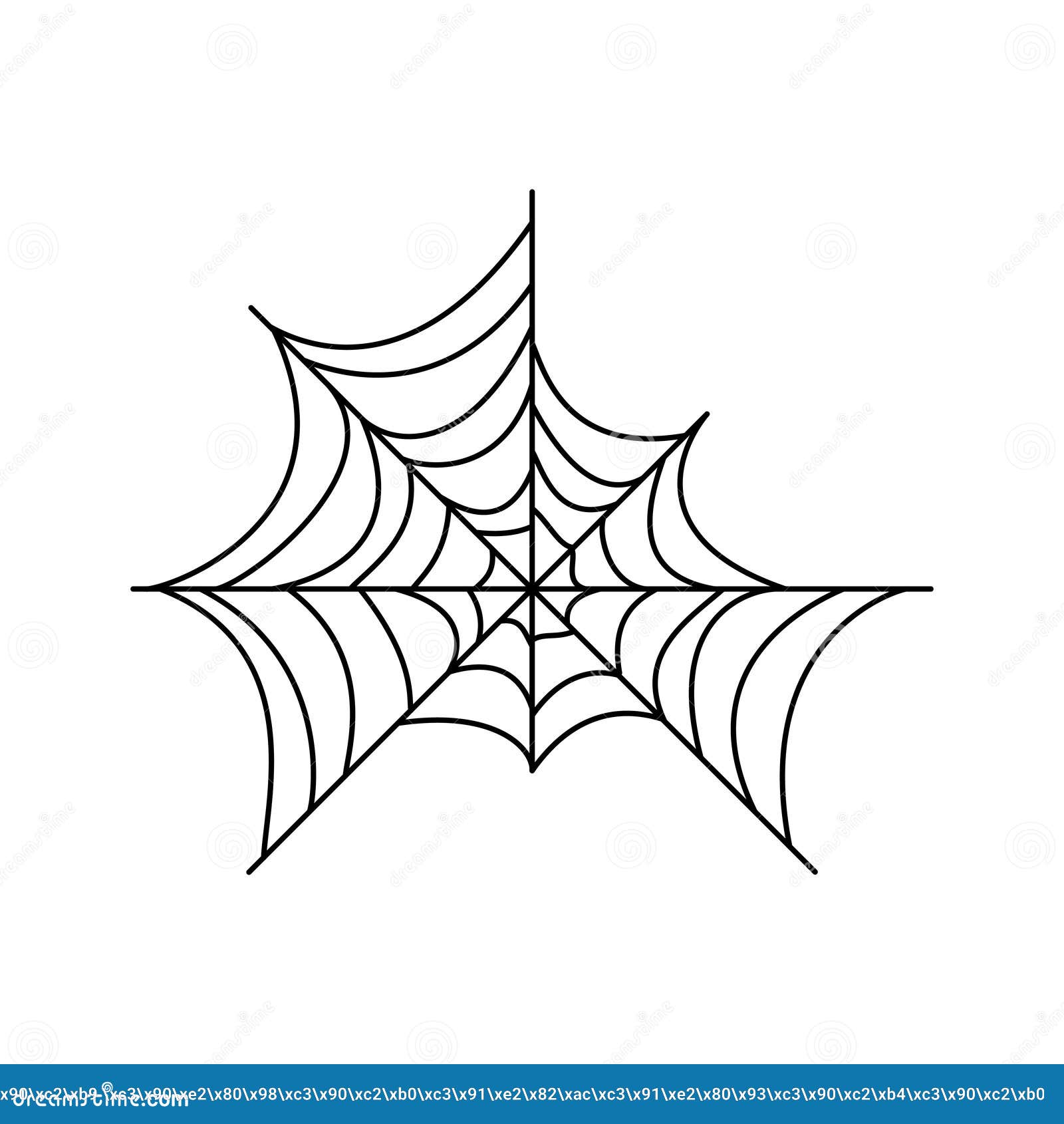 Spider Web. Halloween Hand Drawn Cobweb Stock Illustration ...
