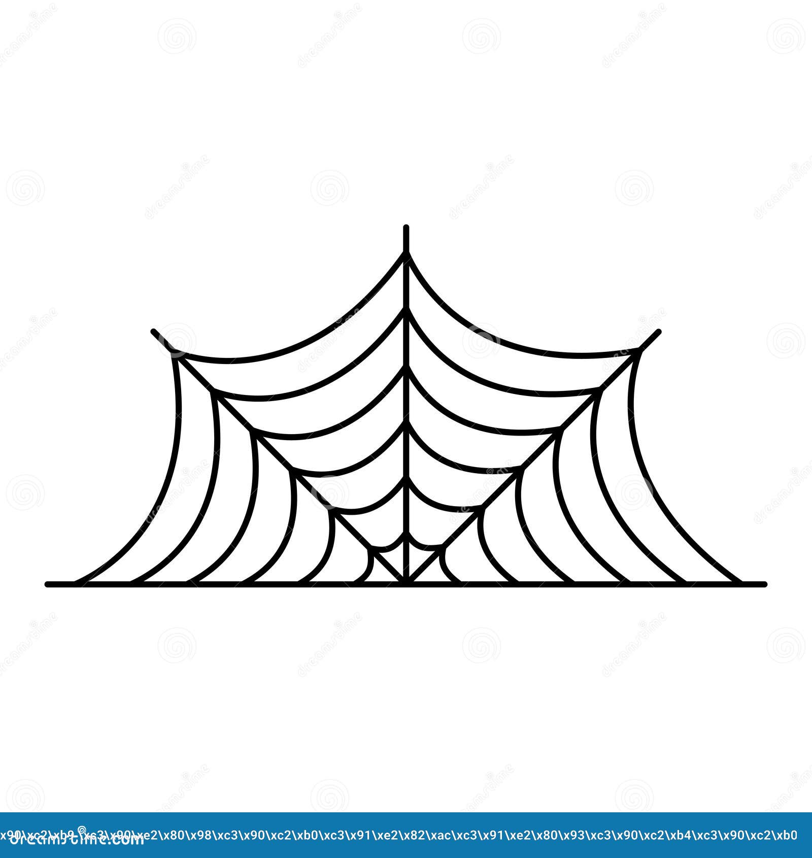 Spider Web. Halloween Hand Drawn Cobweb Stock Illustration ...