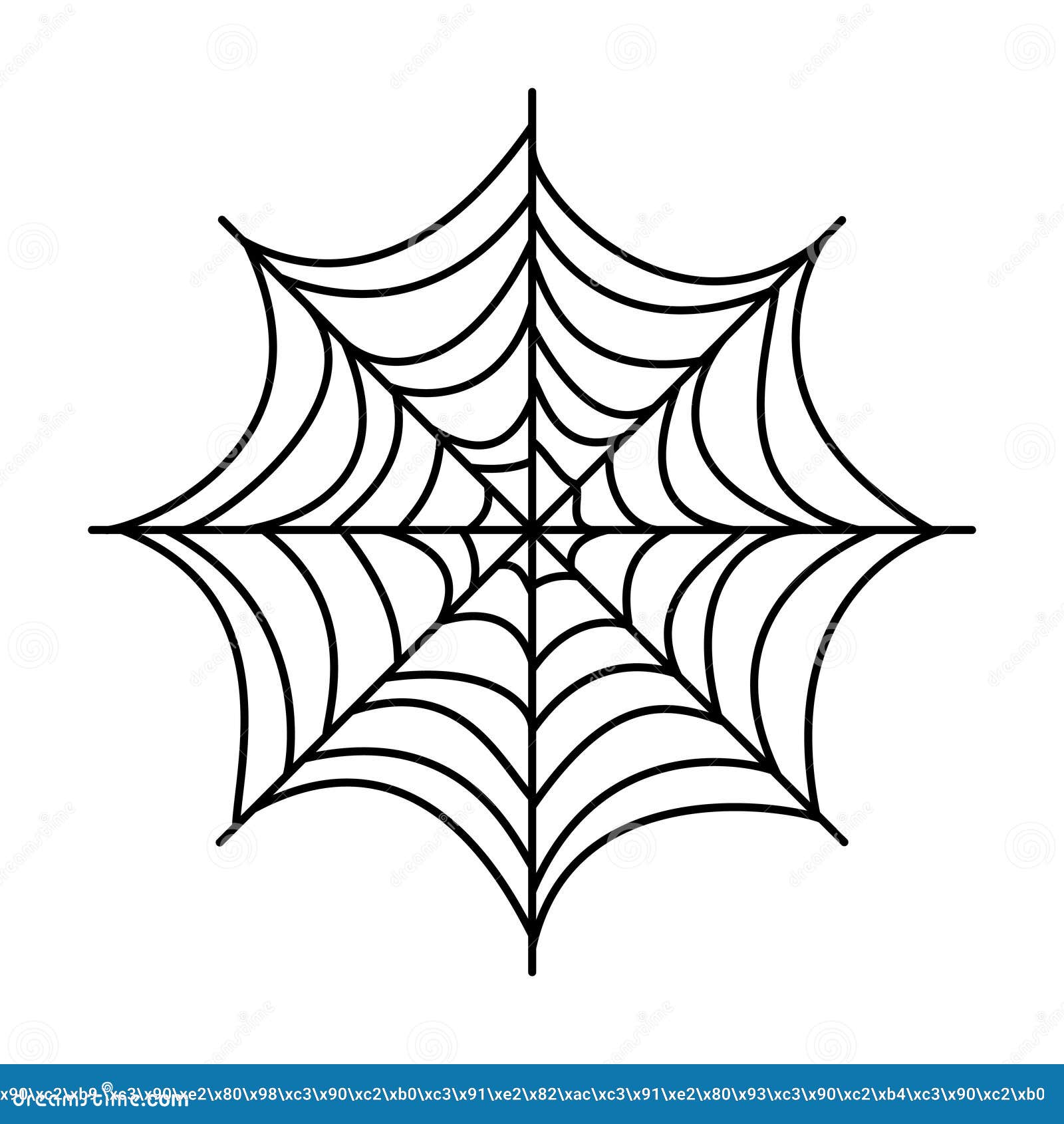 Spider Web. Halloween Hand Drawn Cobweb Stock Illustration ...