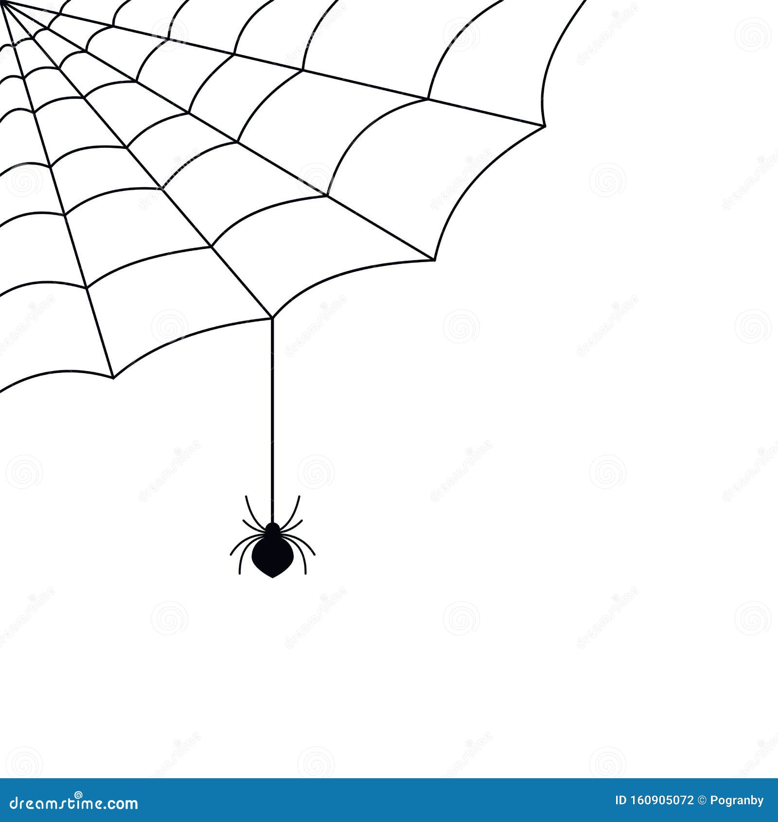Spider Web with Hanging Spider. Corner Cobweb Stock Vector ... Spider Web with Hanging Spider. Corner Cobweb Stock Vector ...