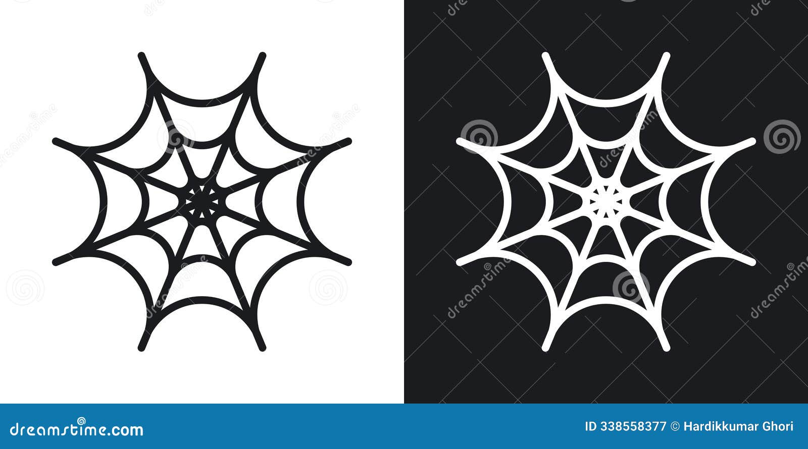 Spider Web Icon Set. Halloween Cobweb Pattern Vector Symbol in a Black ...