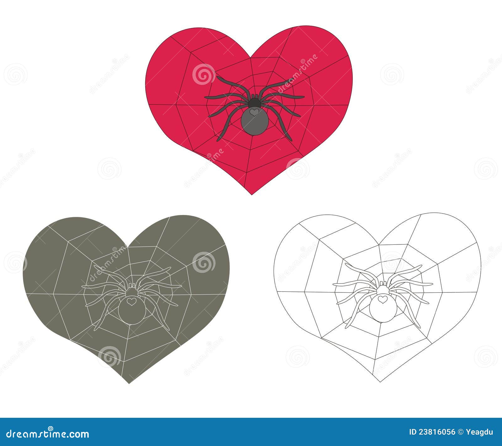 Spider and Web Inside Heart Stock Vector - Illustration of decor ...