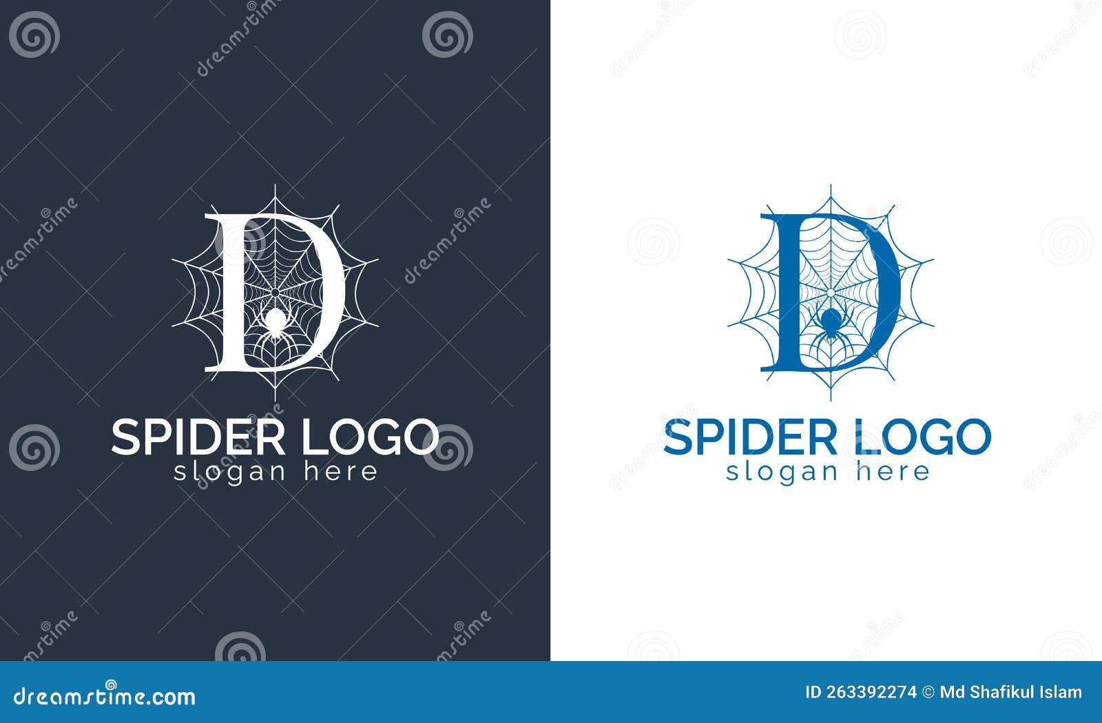 Spider Web Letter D Logo Design Template Stock Illustration ...