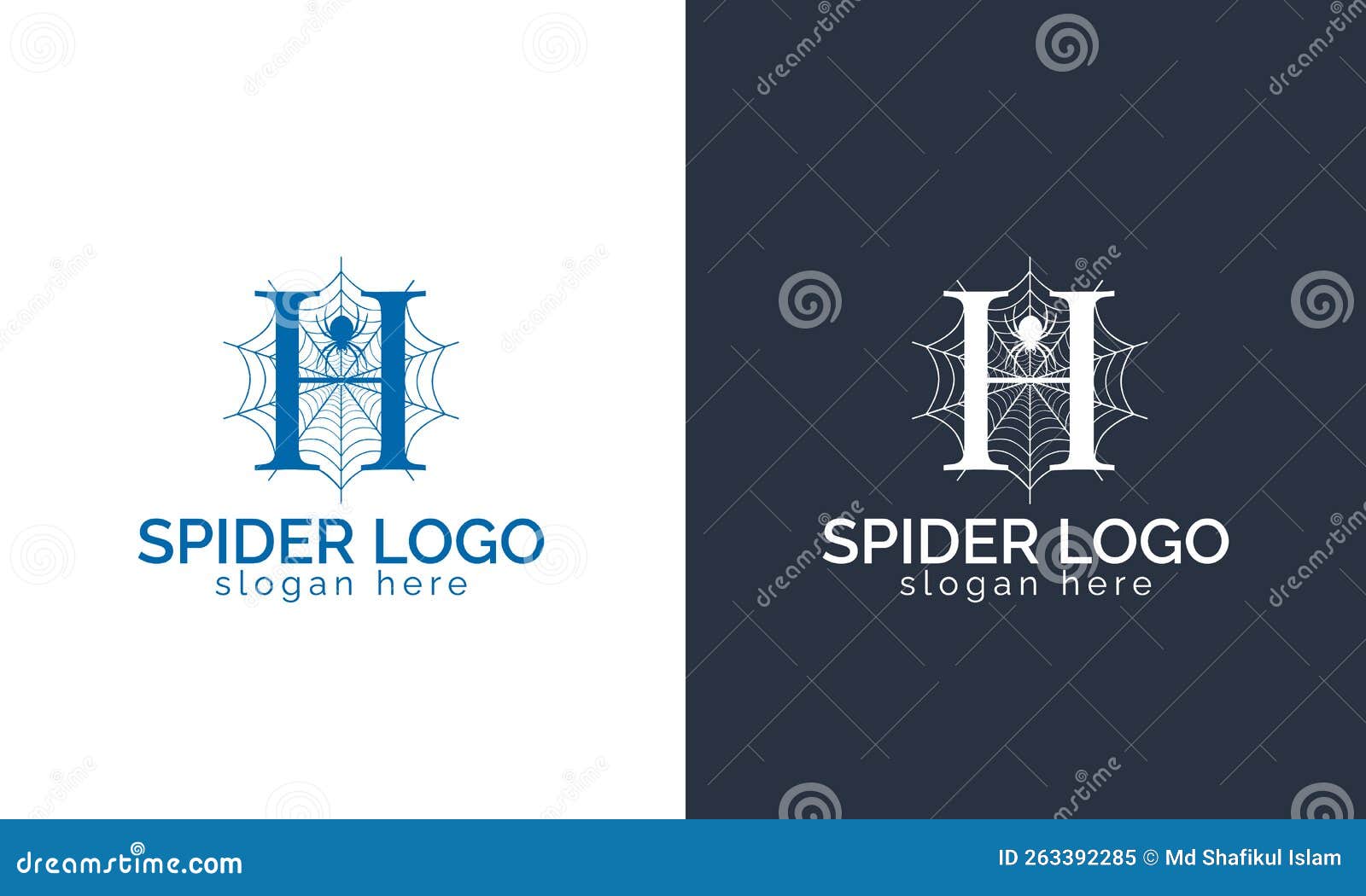 Spider Web Letter H Logo Design Template Stock Illustration ...