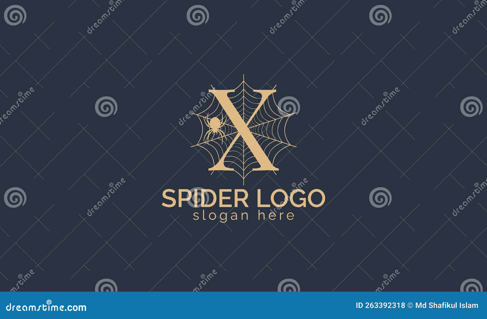 Spider Web Letter X Logo Design Template Stock Illustration ...