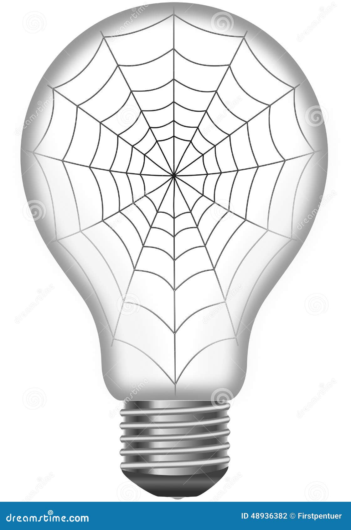 Spider Web in the Light Bulb Stock Illustration - Illustration of ...