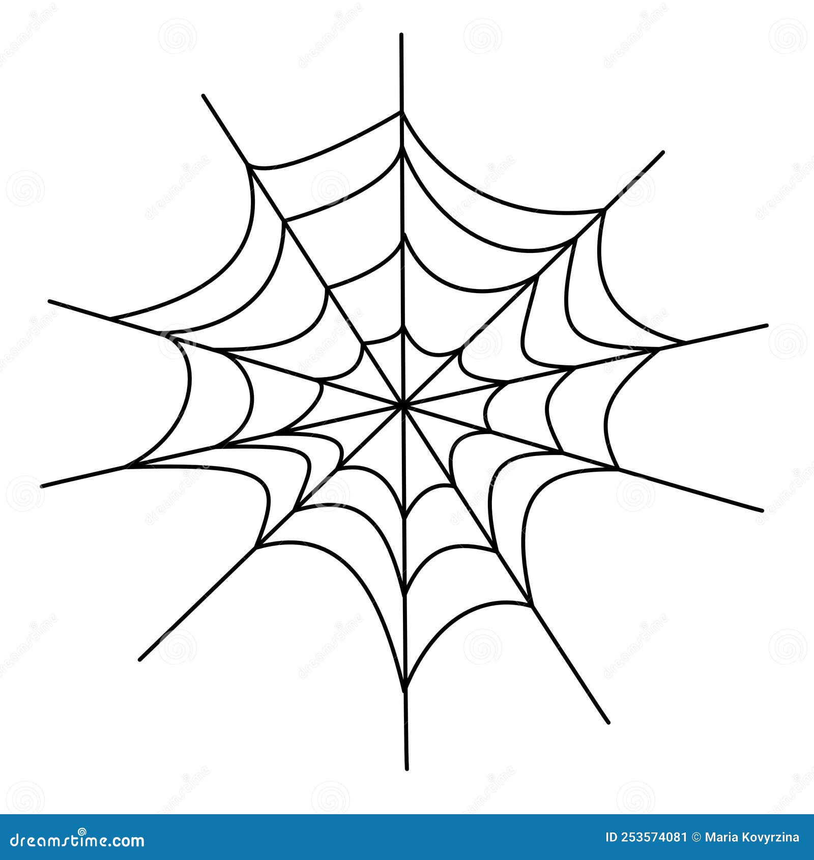 Spider web line art vector stock vector. Illustration of cobweb - 253574081