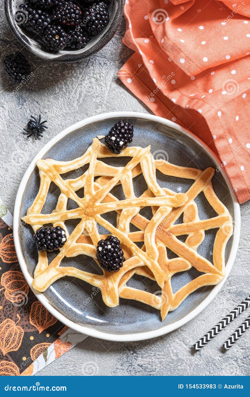 Spider web pancakes stock image. Image of funny, edible - 154533983