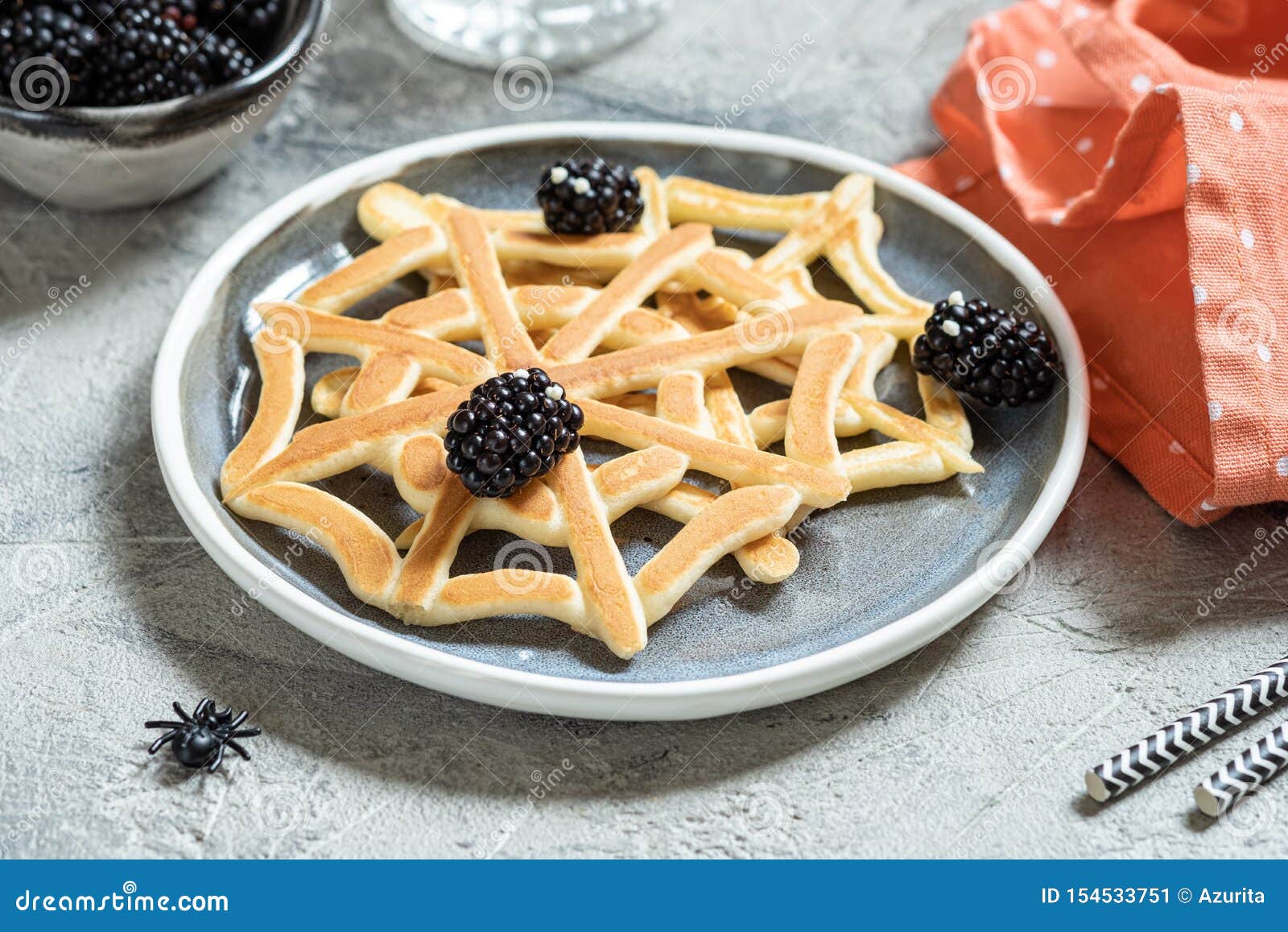 Spider web pancakes stock image. Image of decorated - 154533751