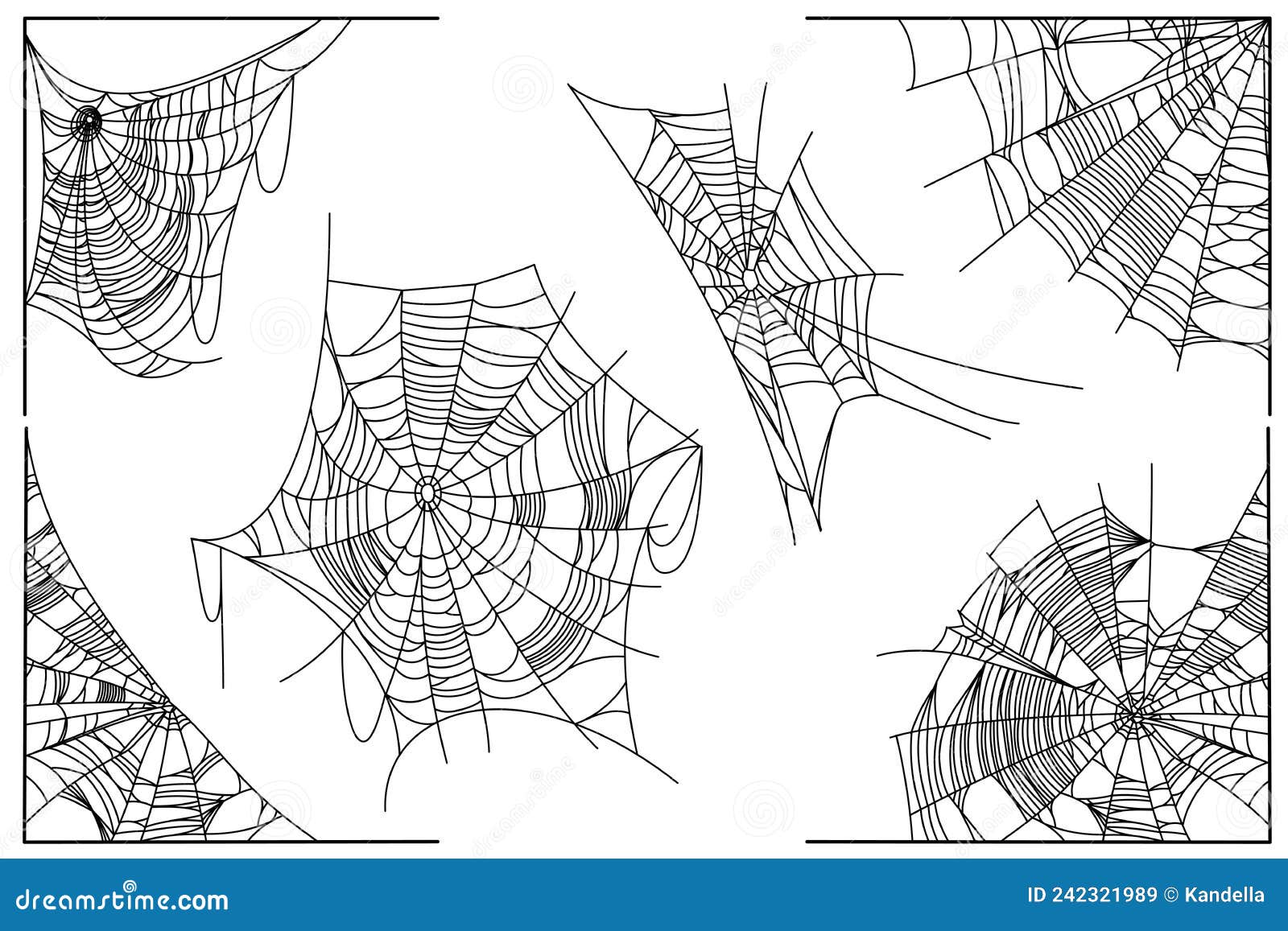 Spider web parts stock vector. Illustration of horror - 242321989