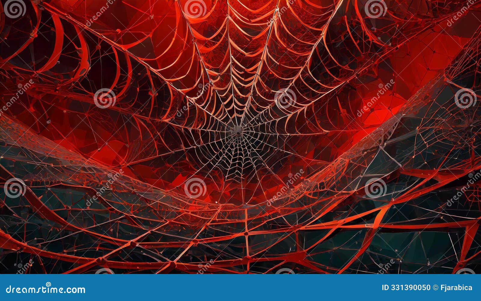 Spider Web on Red with a Dark Background Stock Illustration ...
