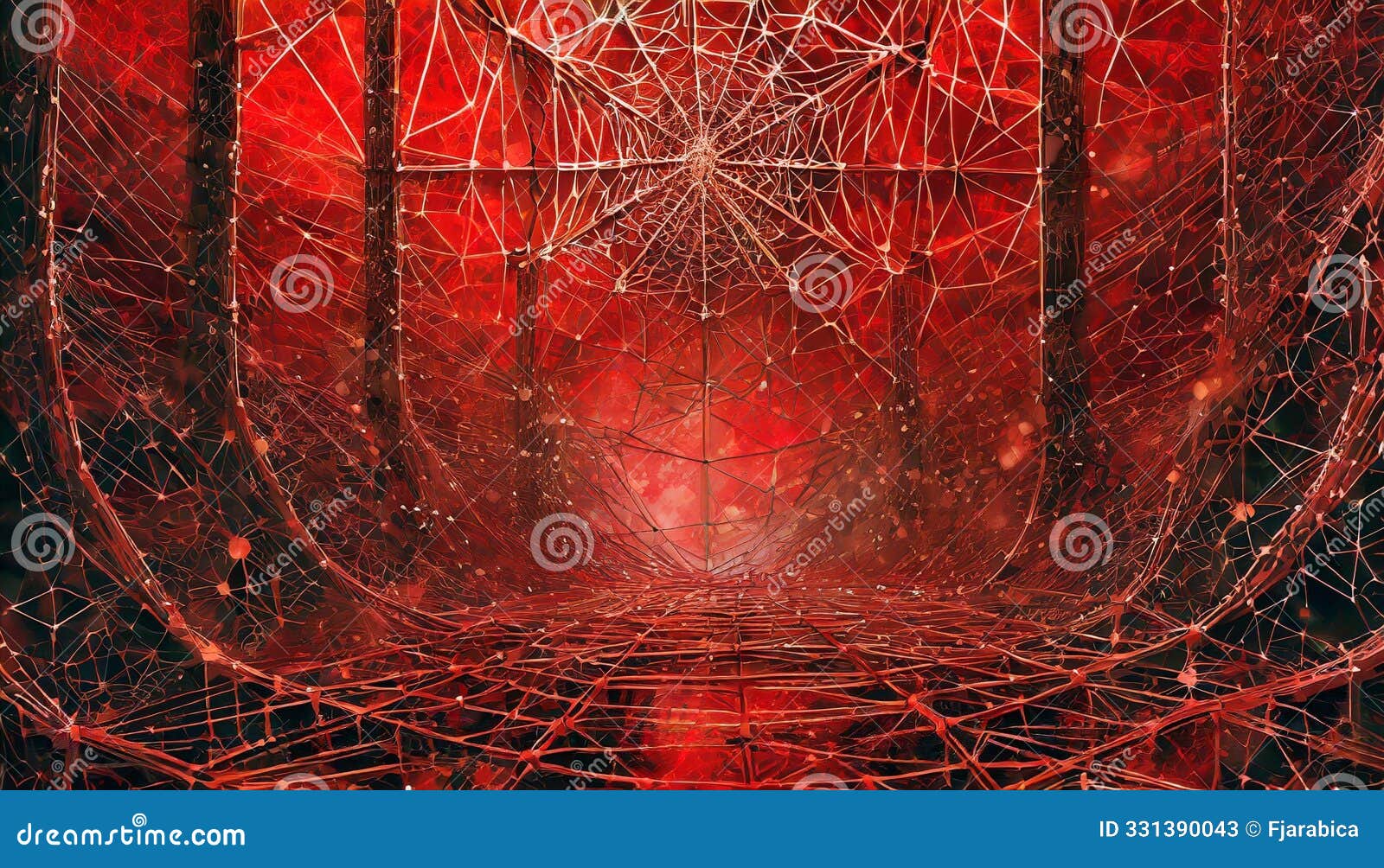 Spider Web on Red with a Dark Background Stock Illustration ...