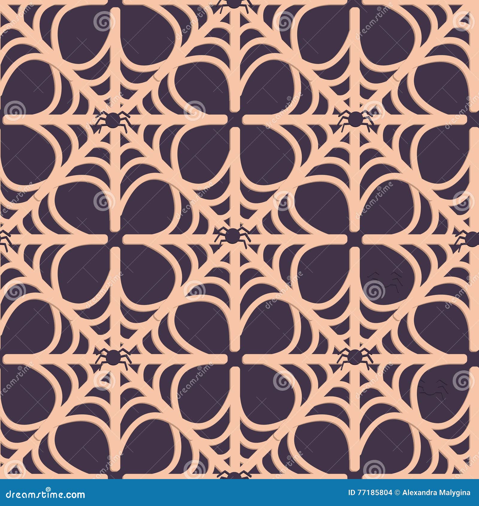 Spider Web Seamless Pattern. Stock Vector - Illustration of decoration ...