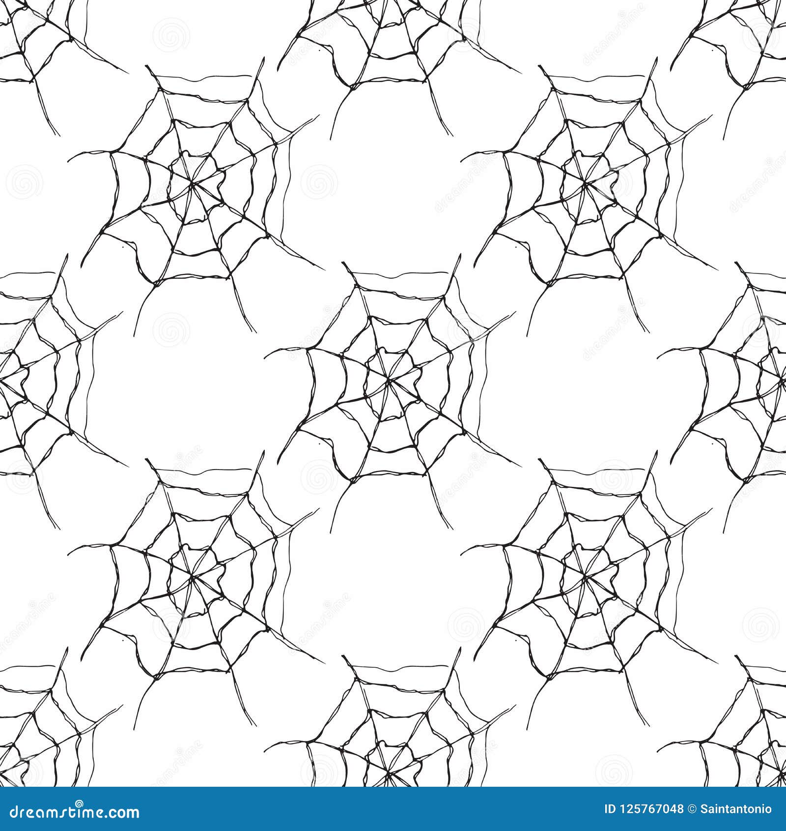 Spider Web Seamless Pattern Vector Illustration. Hand Drawn Sketched ... Spider Web Seamless Pattern Vector Illustration. Hand Drawn Sketched ...