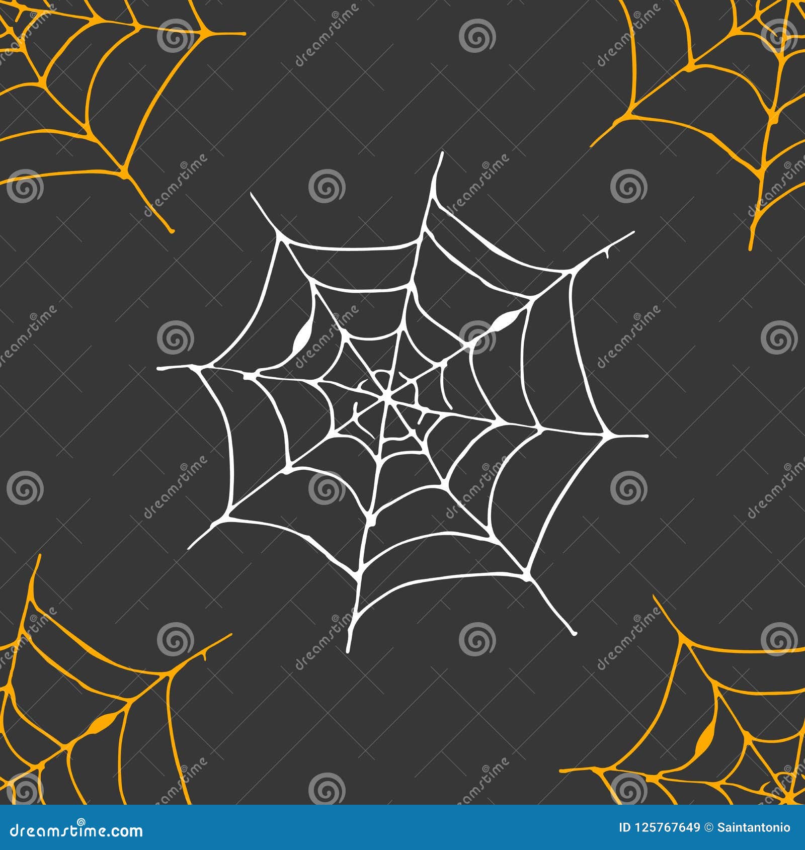 Spider Web Seamless Pattern Vector Illustration. Hand Drawn Sketched ... Spider Web Seamless Pattern Vector Illustration. Hand Drawn Sketched ...