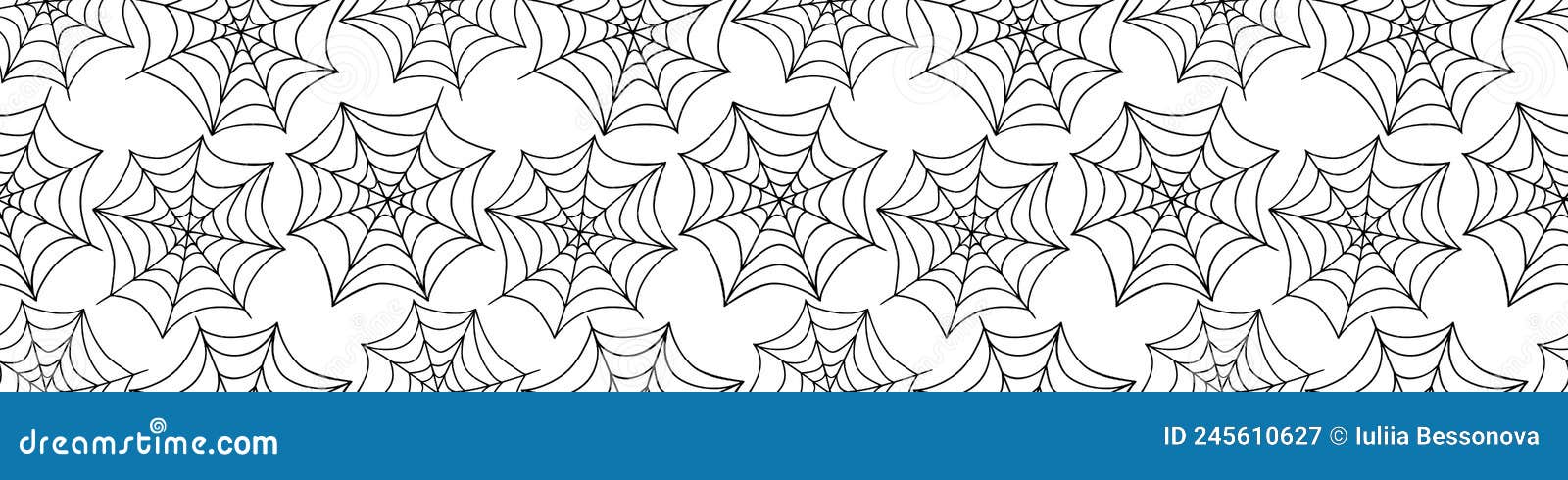 Spider Web Seamless Pattern. Vector Illustration Isolated on White ...