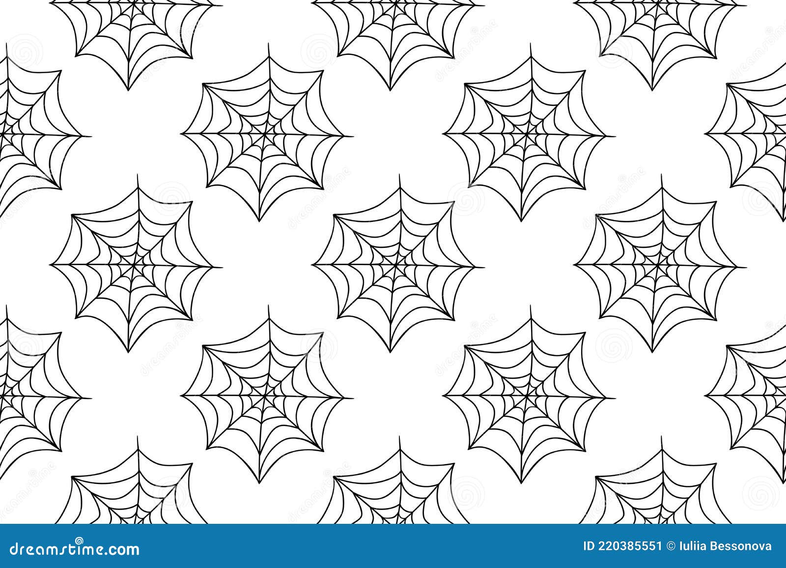 Spider Web Seamless Pattern. Vector Illustration Isolated on White ...