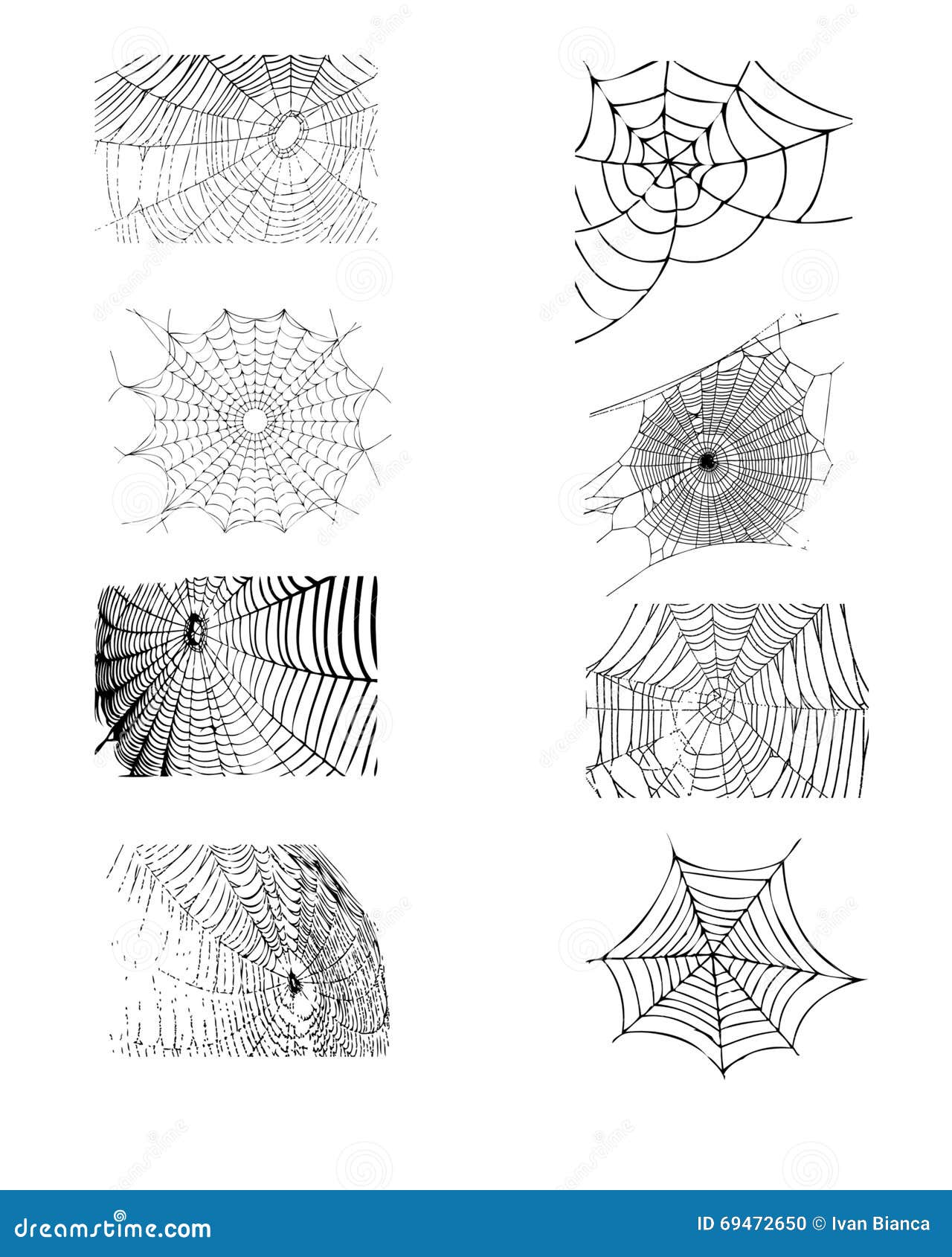 Spider Web Set stock vector. Illustration of keywords - 69472650