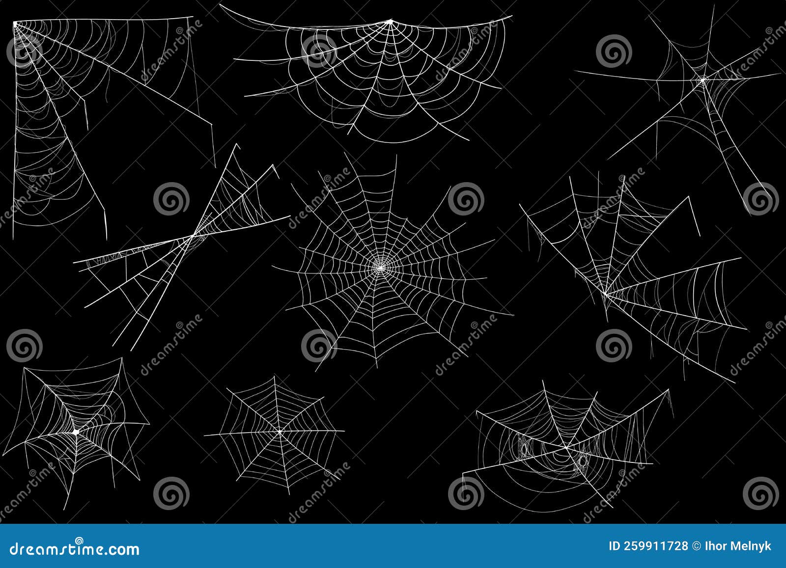 Hand drawing cobweb set stock vector. Illustration of spider - 259911728