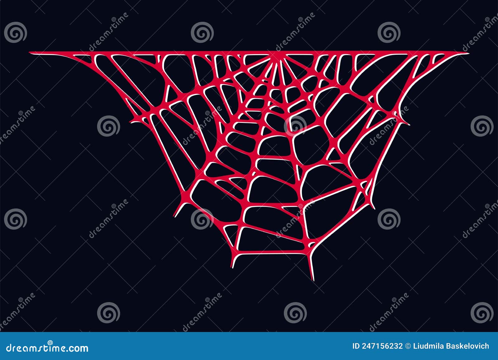 Spider Web Set Isolated on Dark Background. Spooky Halloween Cobwebs ...