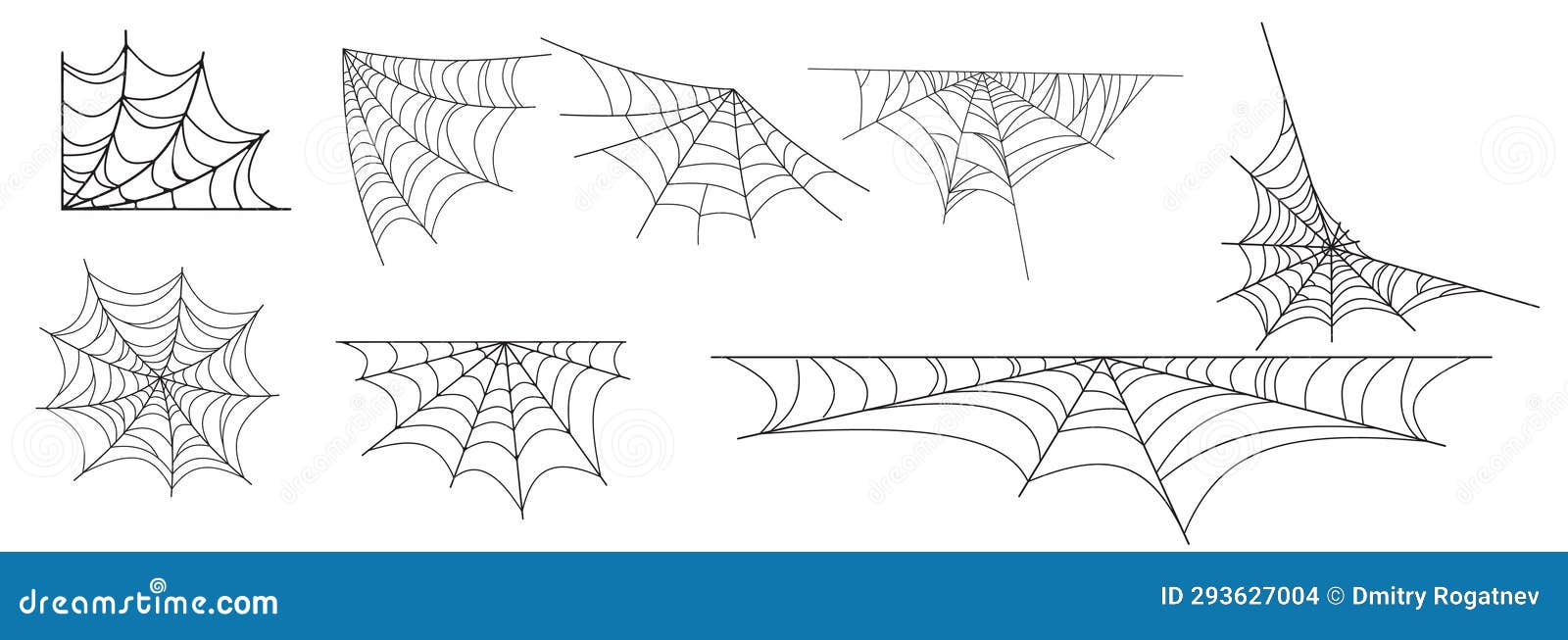 Spider web set stock vector. Illustration of cute, white - 293627004