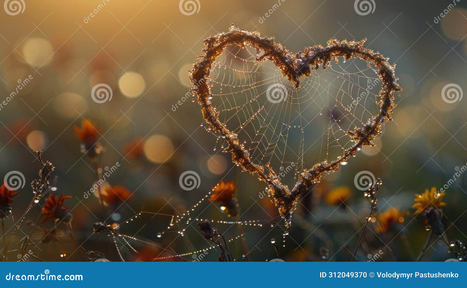 Spider Web Shaped Like Heart Stock Photo - Image of outdoor, daisy ...