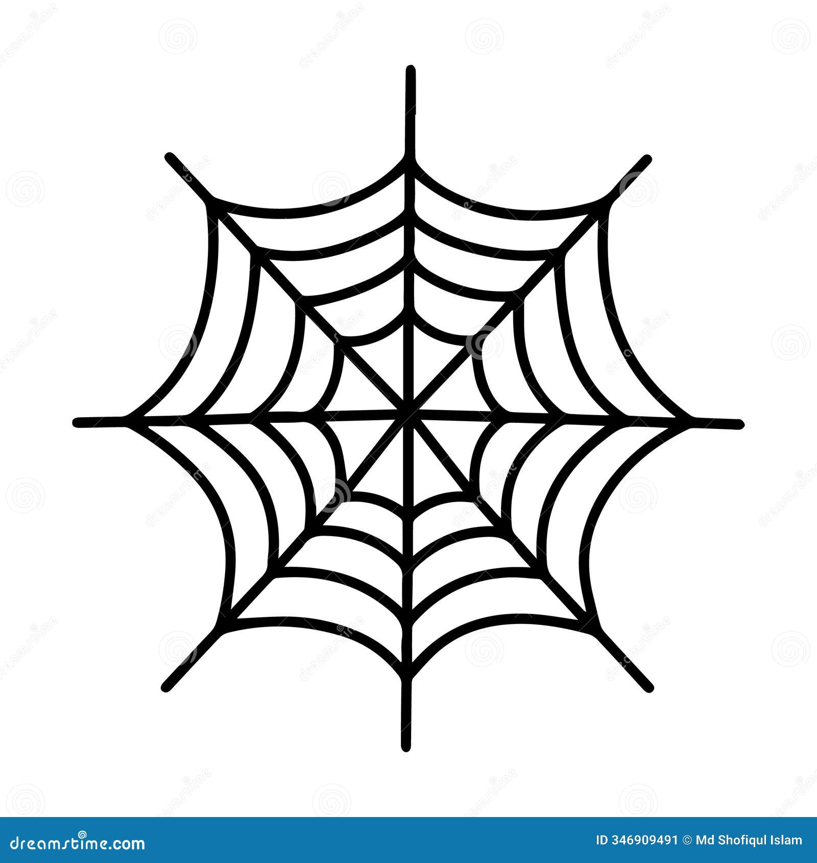 Spider in a Web Silhouette with Vector Illustration Stock Illustration ...