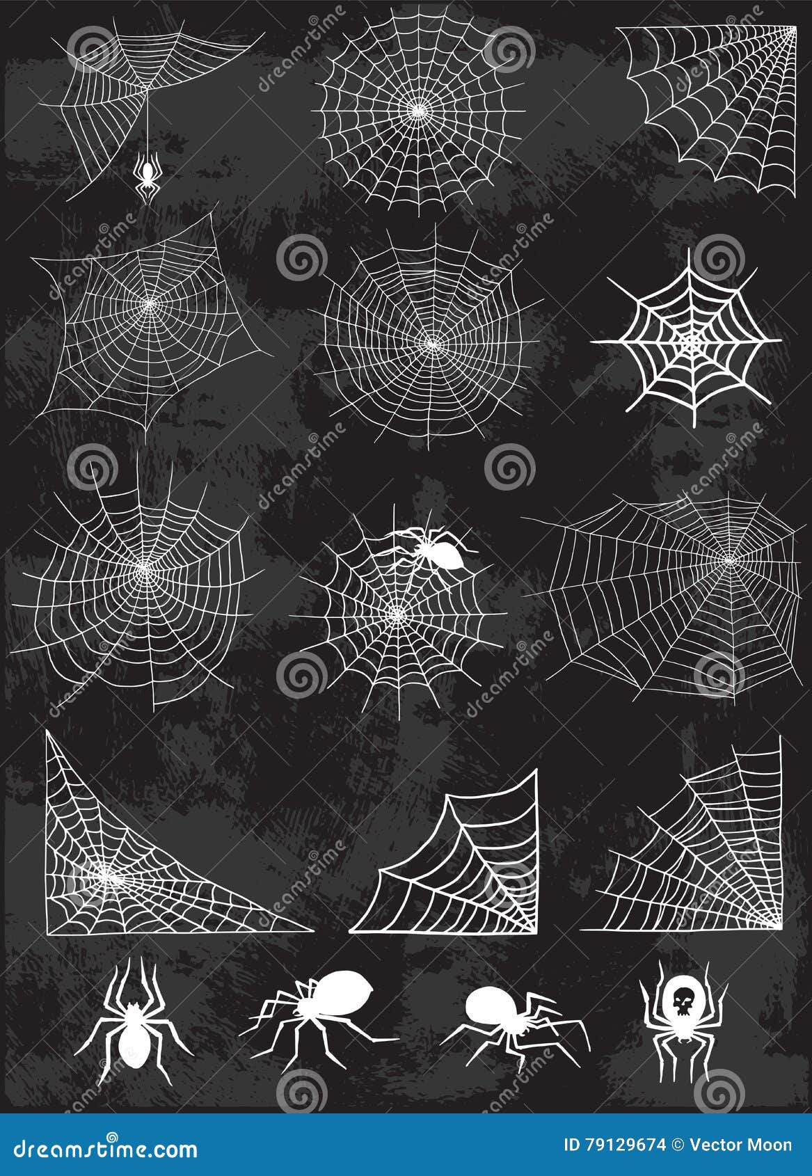 Spider Web Silhouette Vector Set | CartoonDealer.com #79129674