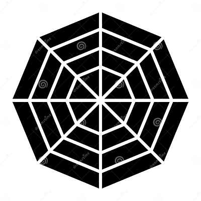 Spider Web Solid Icon. Spider Net Vector Illustration Isolated on White ...