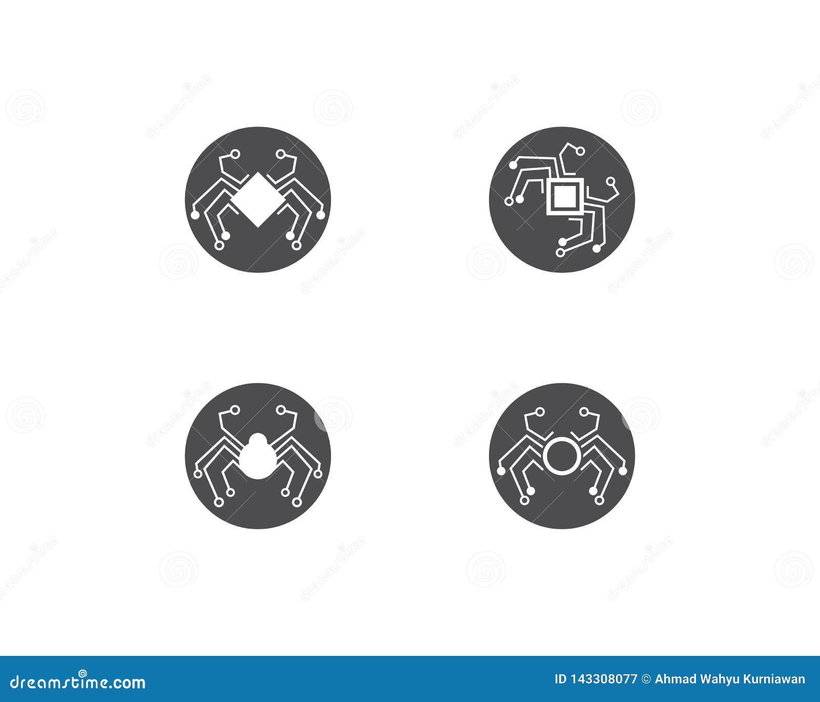 Spider web Technology logo stock vector. Illustration of line - 143308077