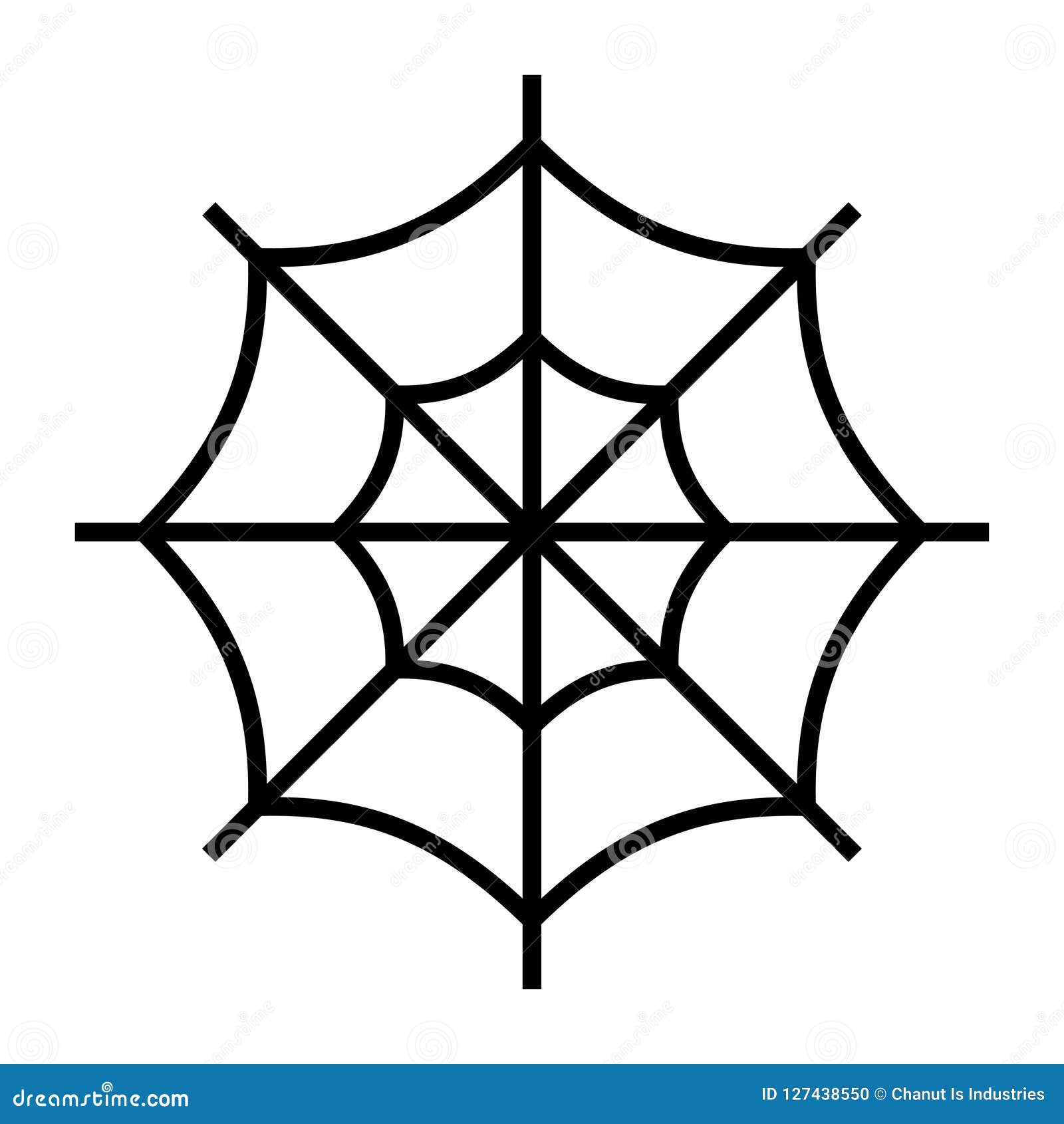 Spider Web Line Illustration Stock Vector - Illustration of spider ...