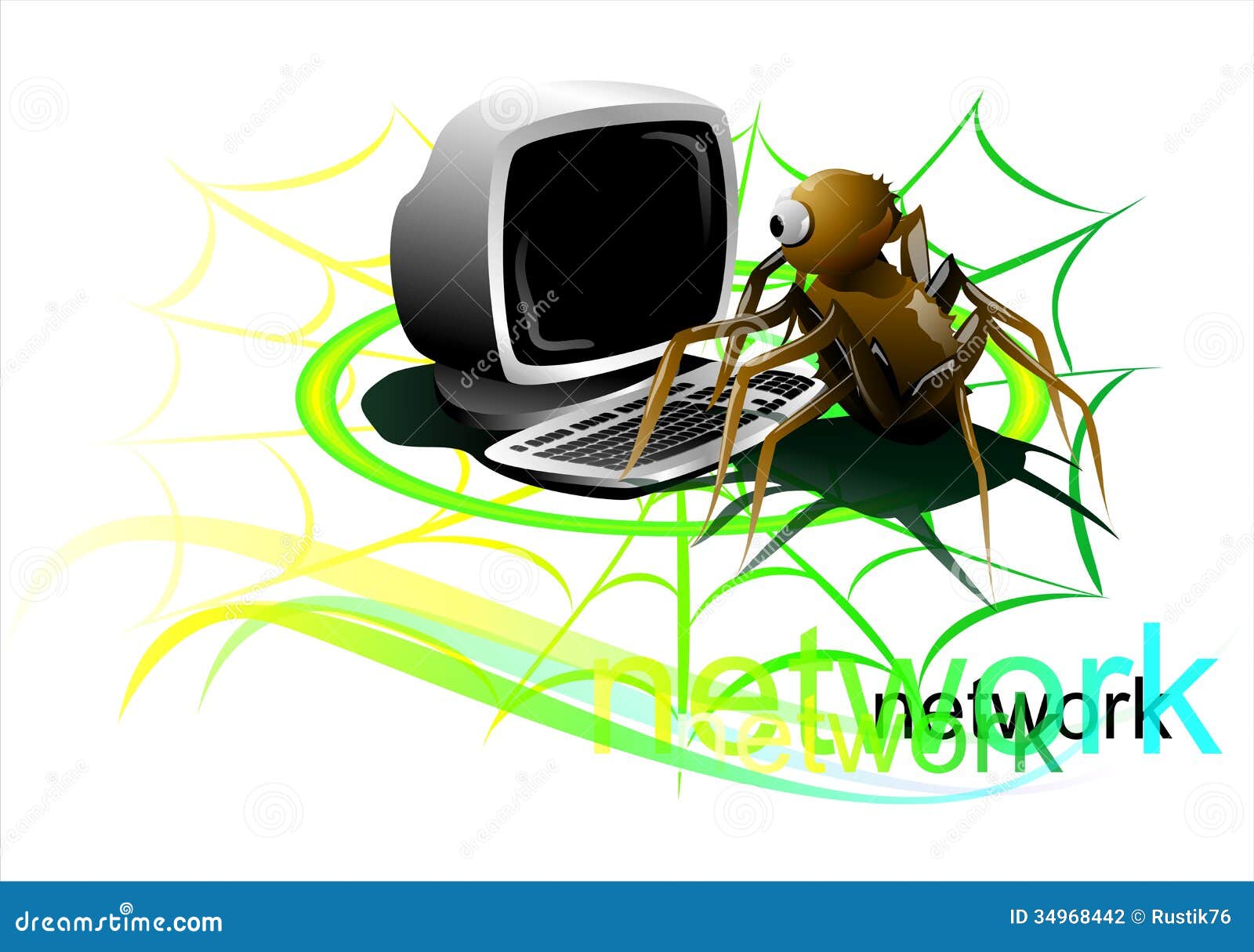 Spider and Web. 01 (Vector) Stock Vector - Illustration of connection ...
