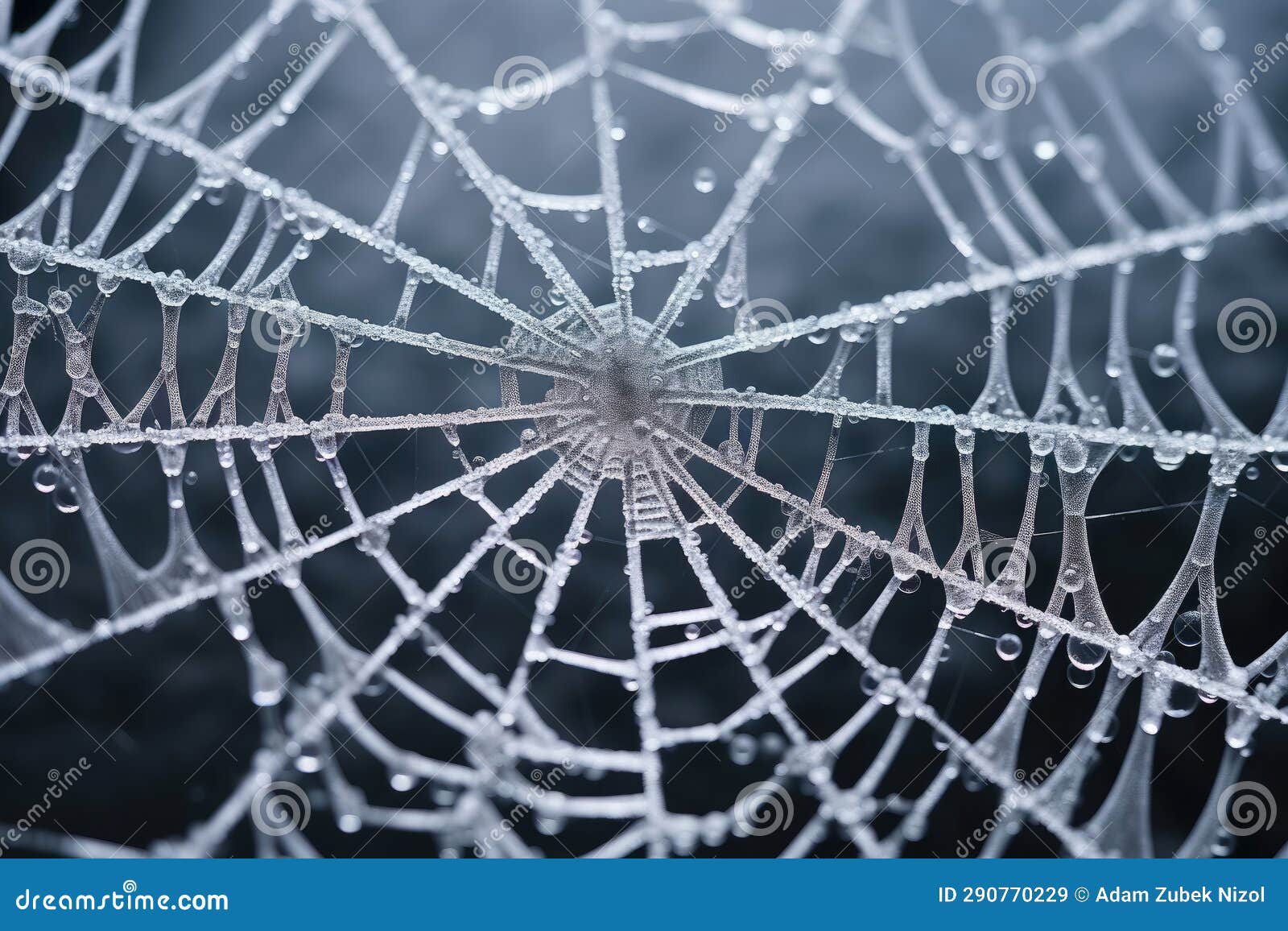A Spider Web with Water Droplets on it Stock Illustration ...