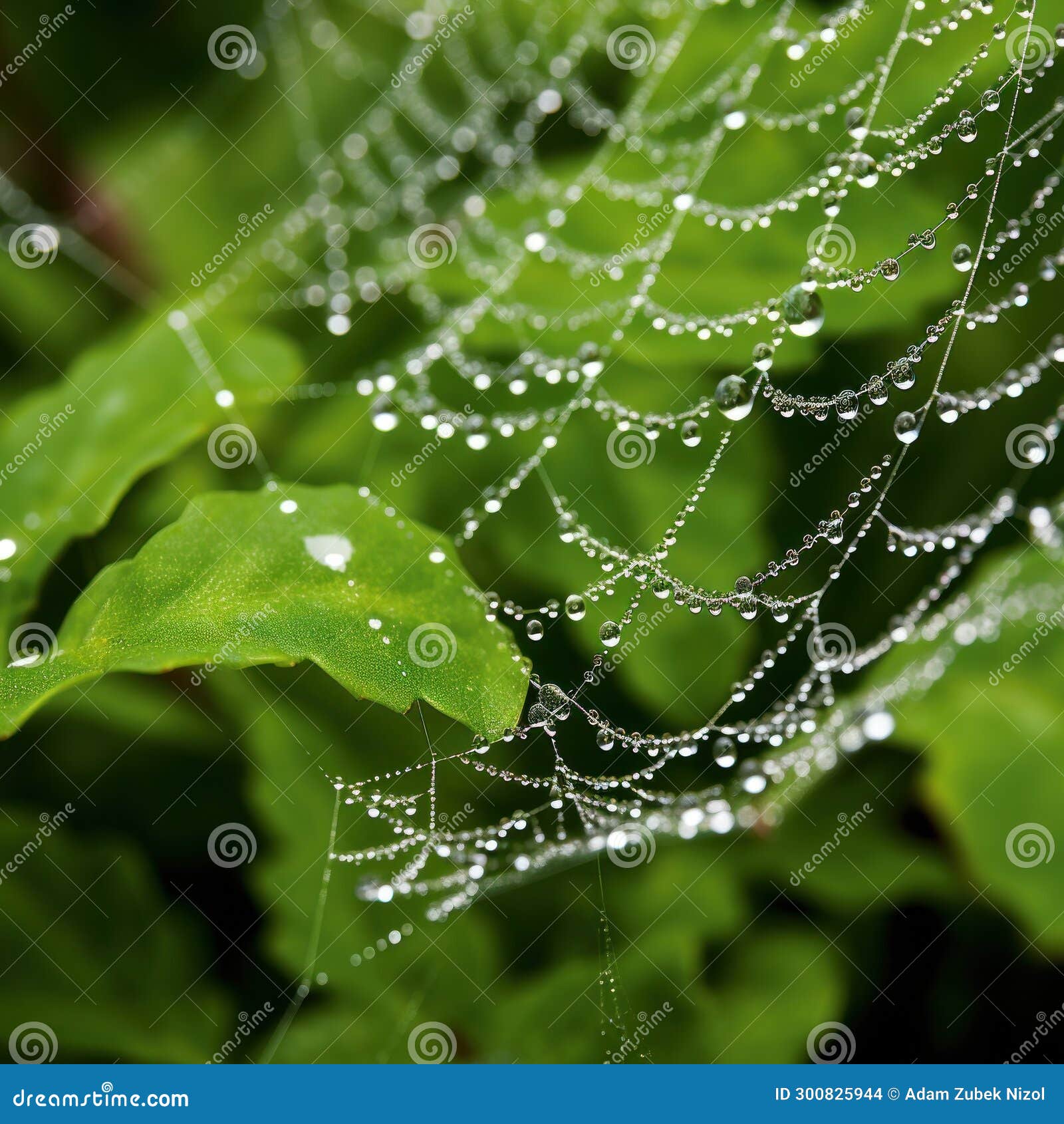 A Spider Web with Water Droplets on it Stock Illustration ...