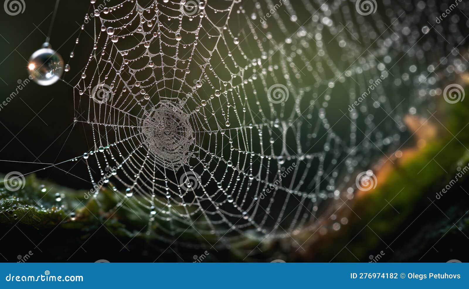 A Spider Web with Water Droplets on it S Surface Stock Illustration ...